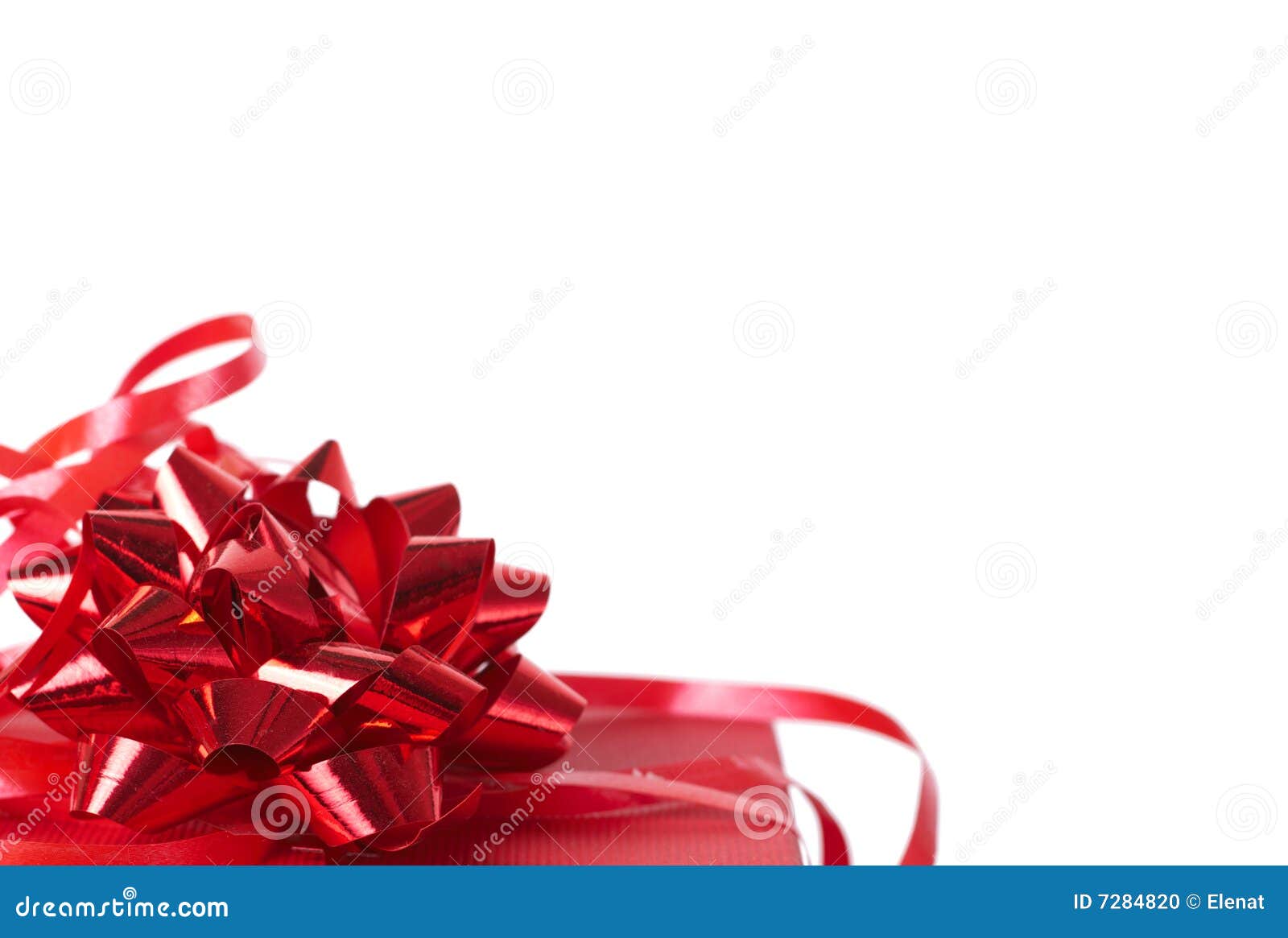Red Gift Box with Bows on White Stock Photo - Image of paper, shiny ...