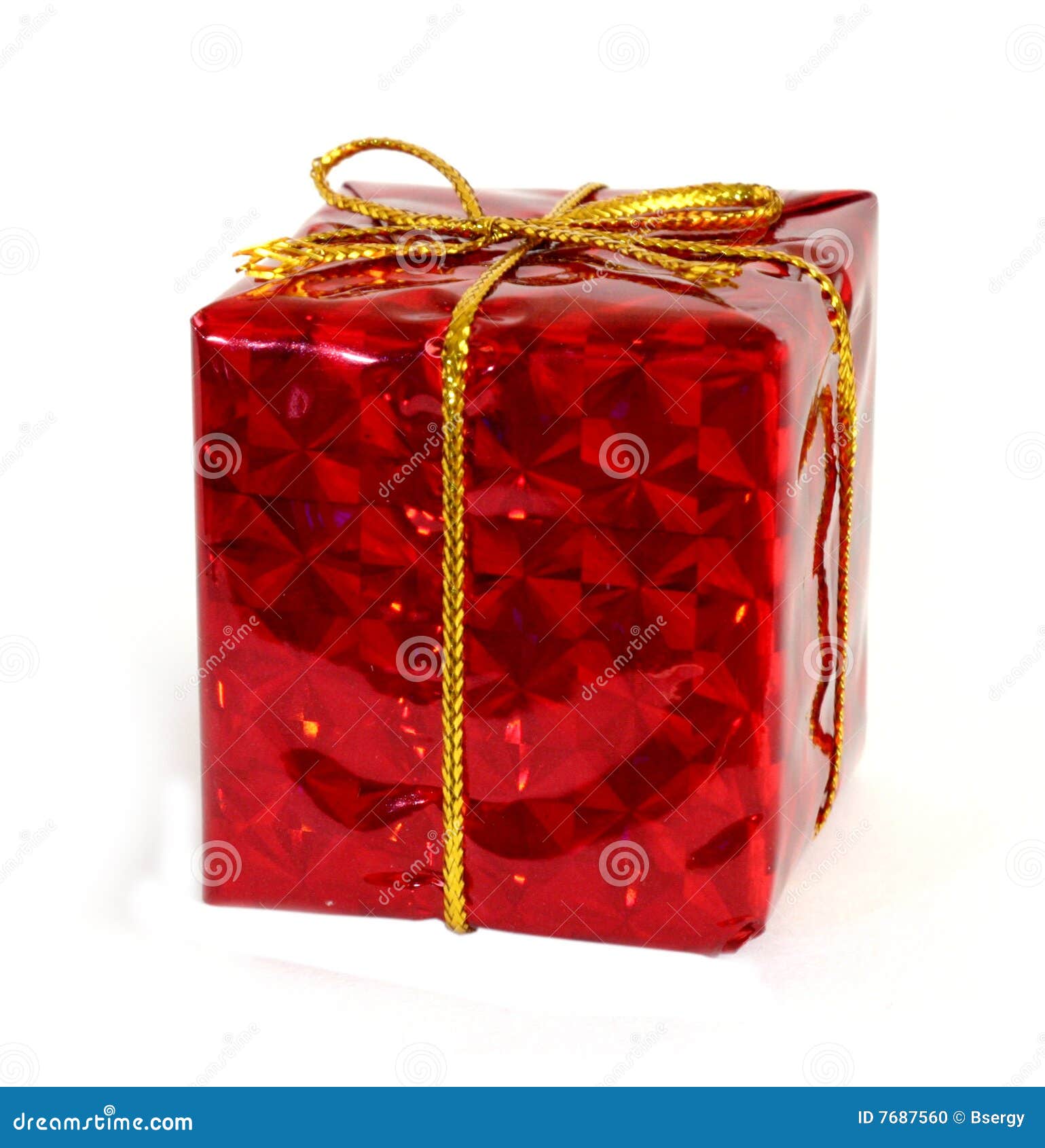 Red Gift Box with Gold Ribbon Stock Photo - Image of seasonal, colour ...