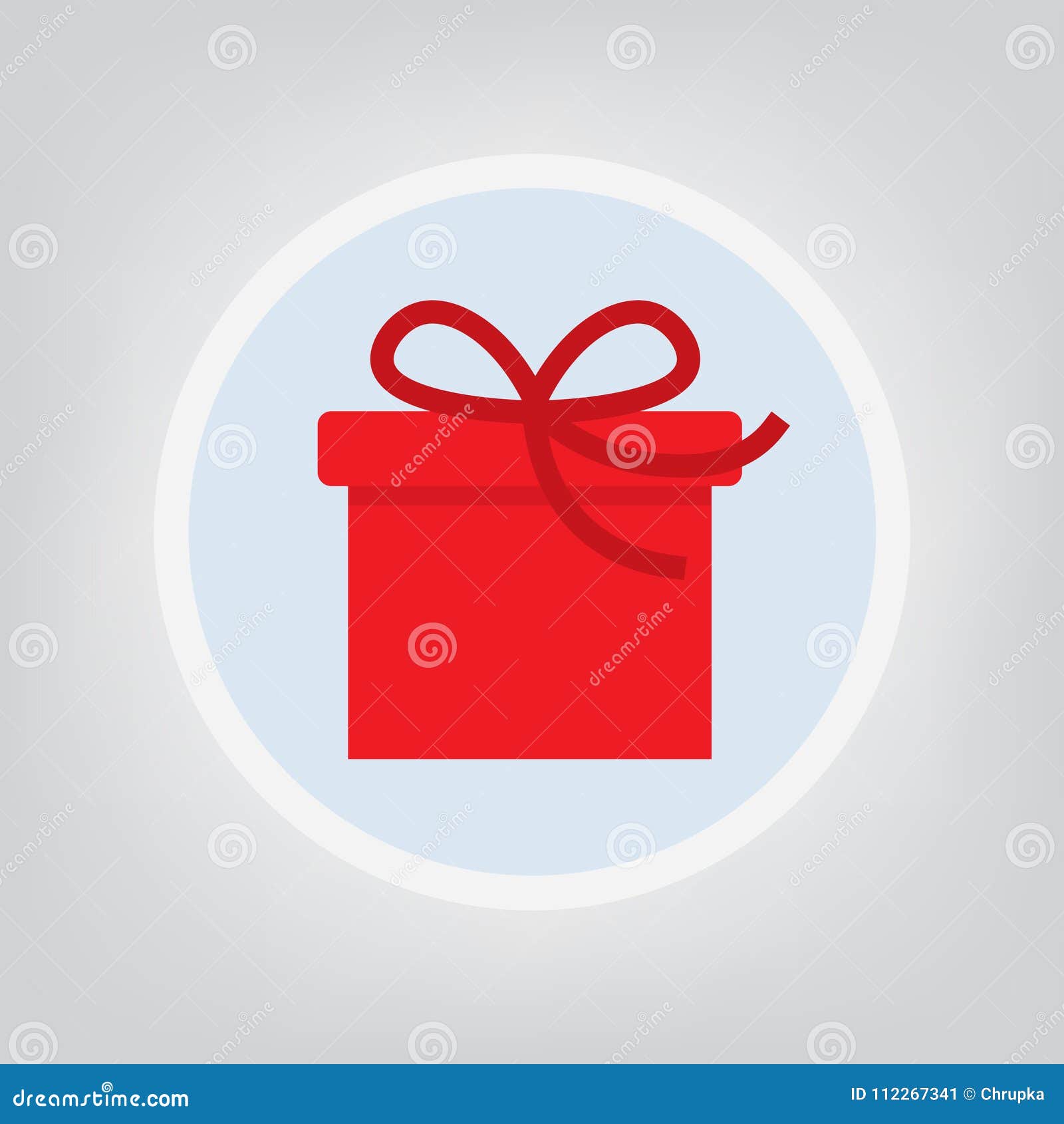 Red gift box icon stock vector. Illustration of product - 112267341