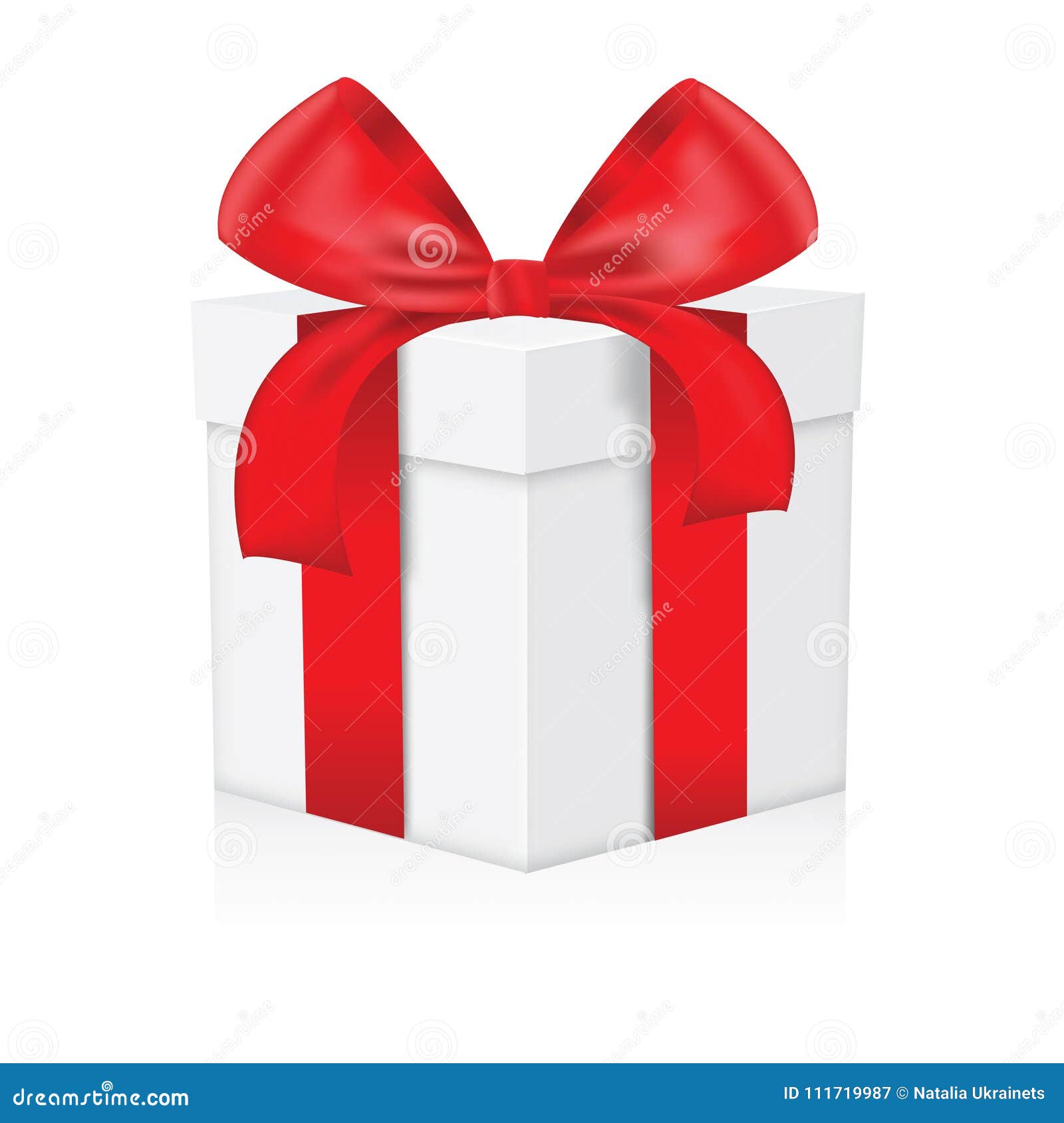Red gift box stock vector. Illustration of white, gift - 111719987