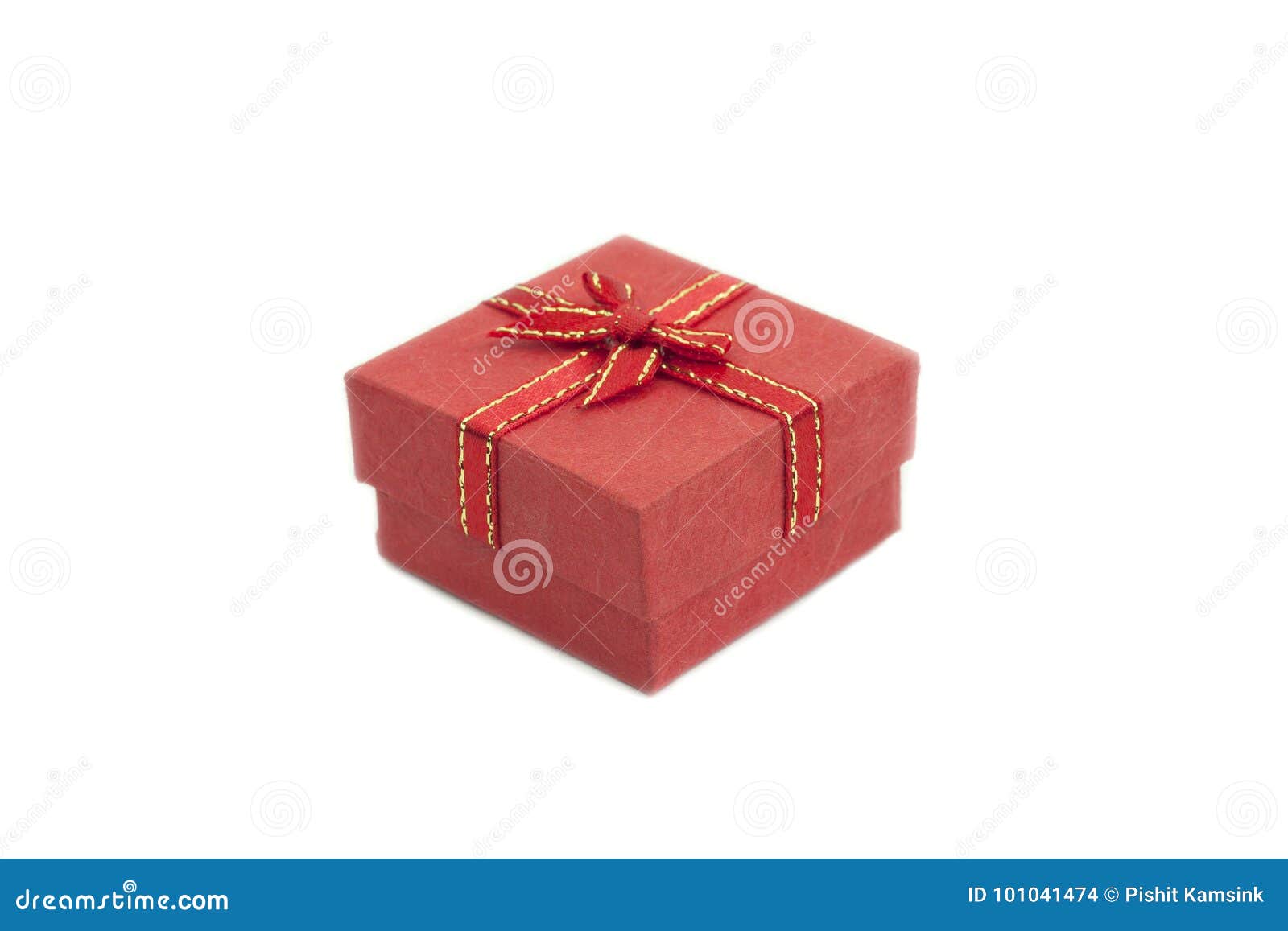 Red Gift Box Isolated on White Background Stock Photo - Image of square ...