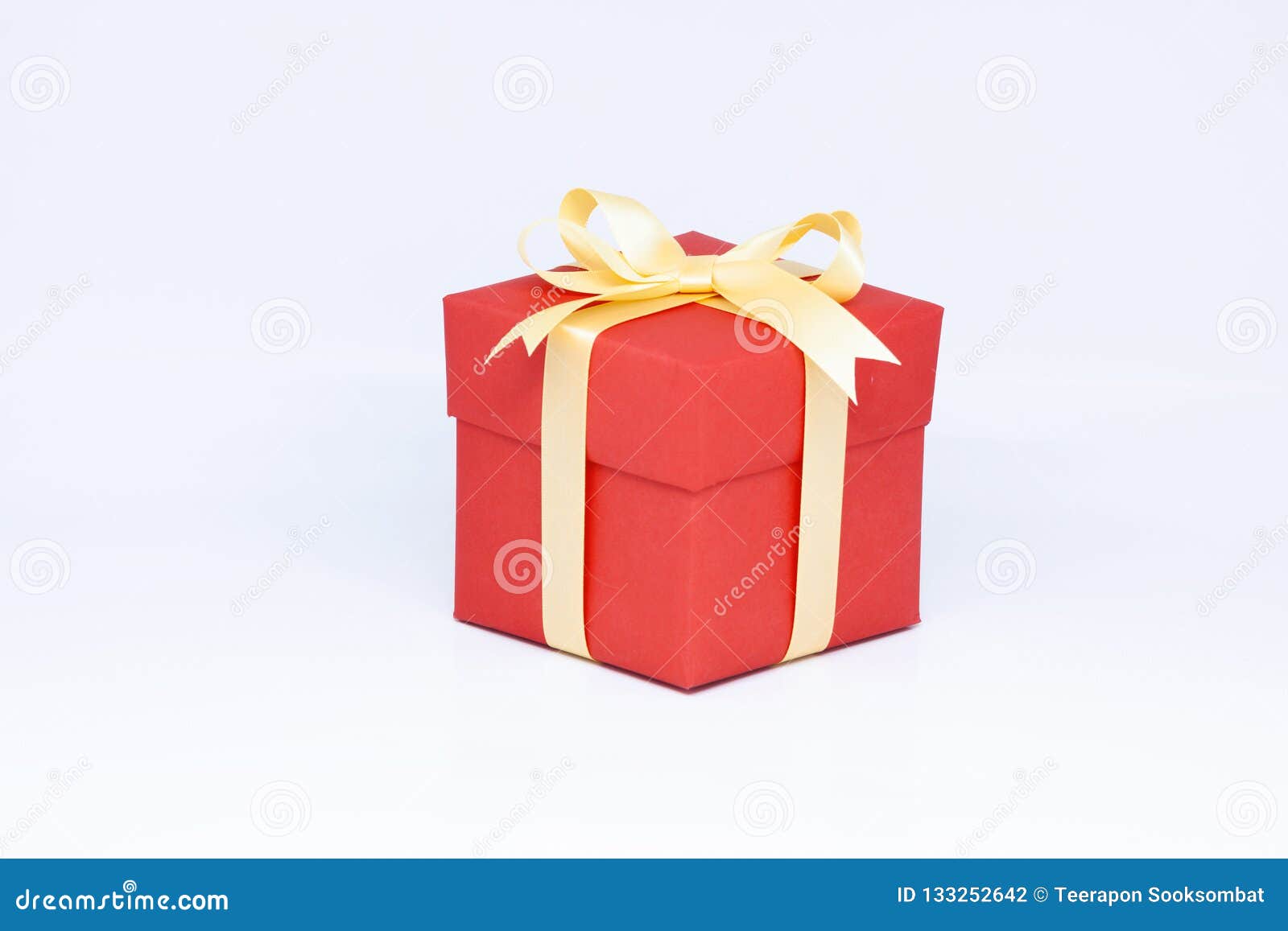 Red Gift Box on Isolated on White Background Stock Photo - Image of ...