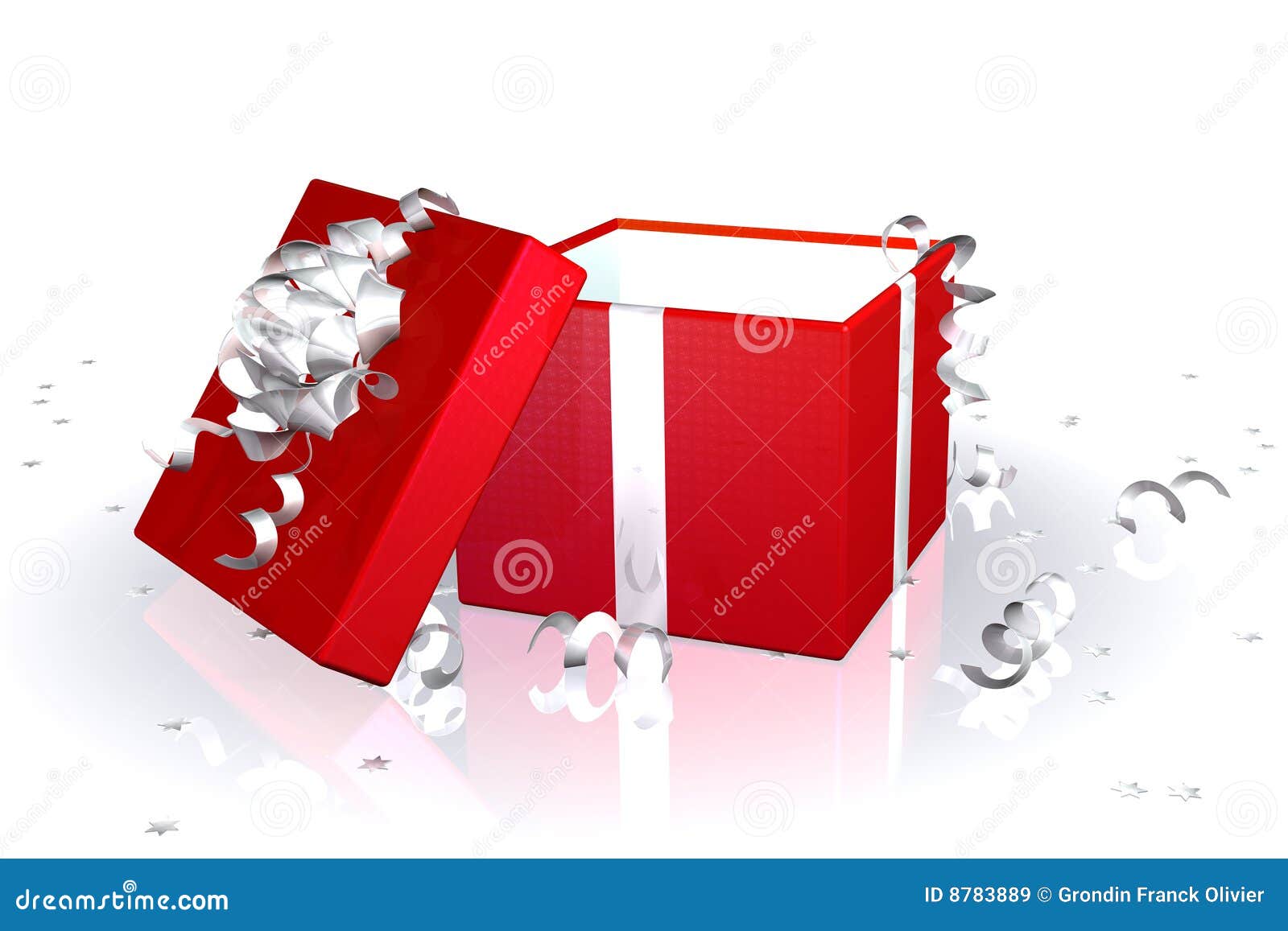 Red gift box open stock illustration. Illustration of decoration - 8783889