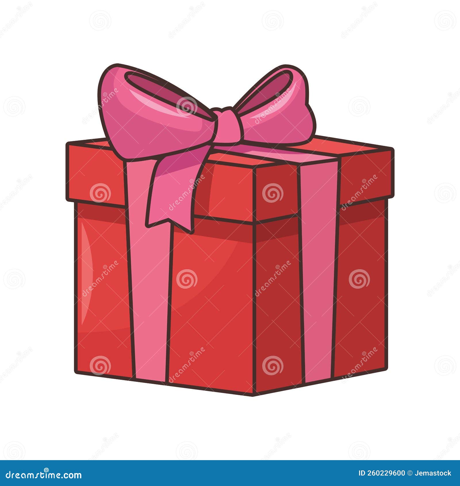Red gift box present stock vector. Illustration of anniversary - 260229600
