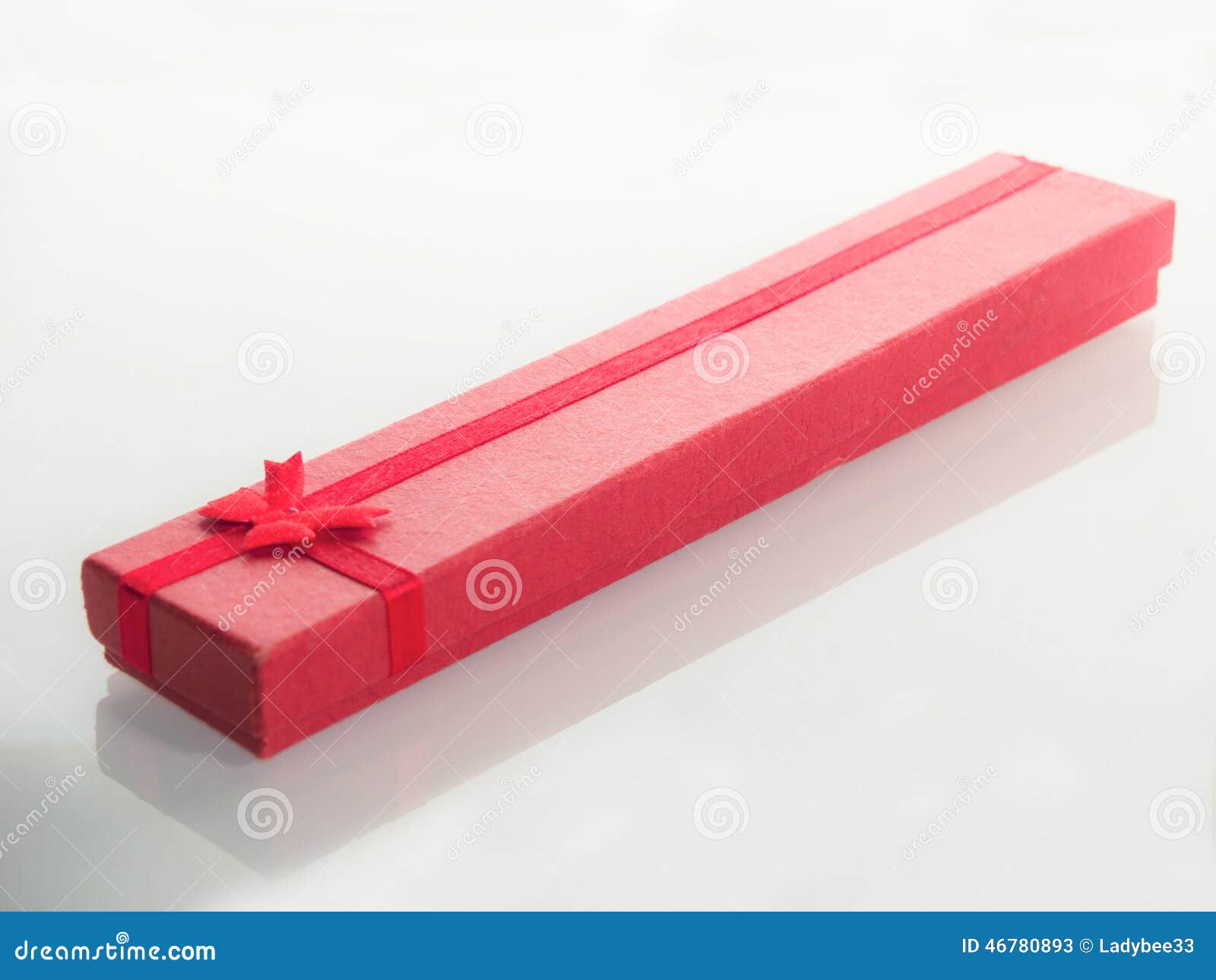 Red Gift Box with Red Ribbon Stock Image - Image of present, gift: 46780893