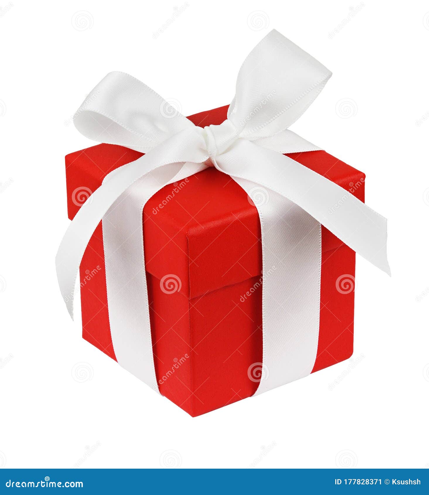 Red Gift Box with Ribbon Bow Stock Image - Image of surprise, wrapped ...
