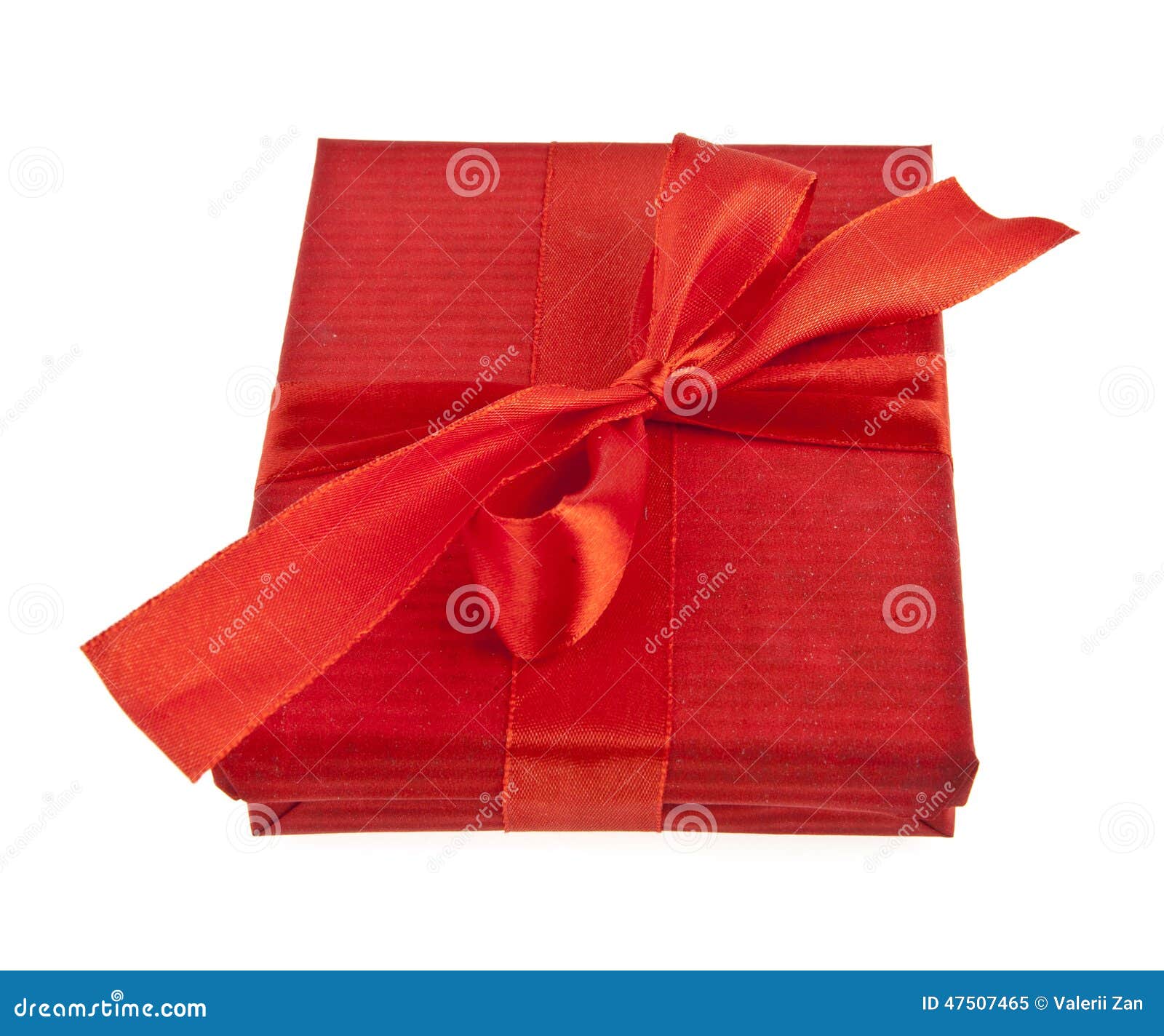 Red Gift Box with Ribbon Bow Stock Image - Image of satin, paper: 47507465