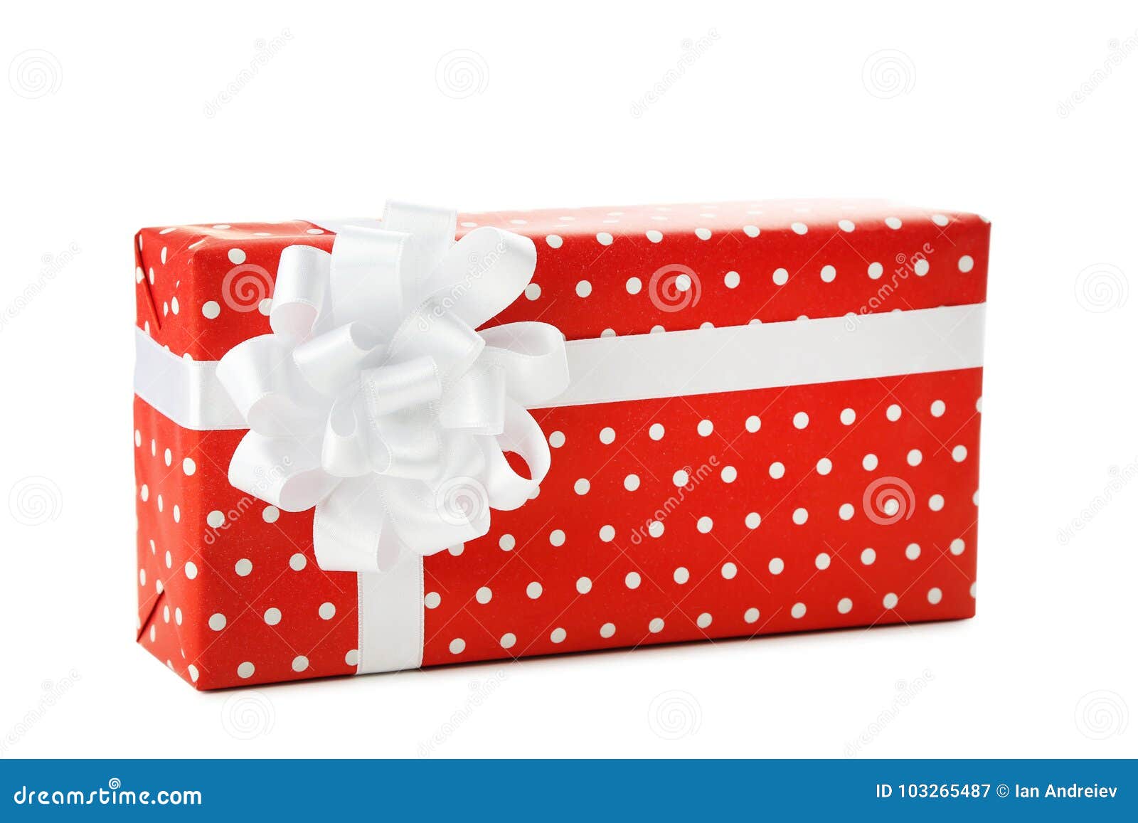 Red gift box with ribbon stock image. Image of shaped - 103265487