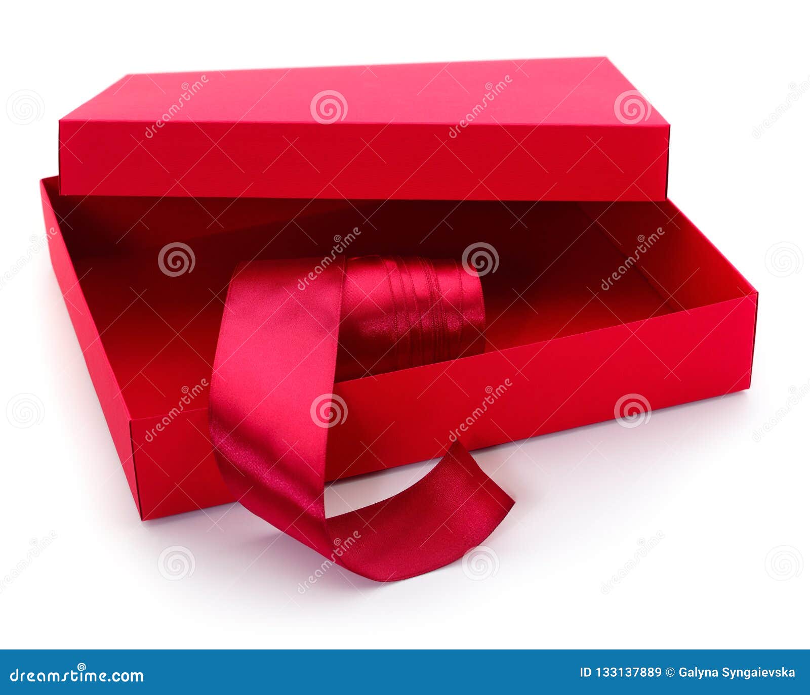 Red Gift Box with Red Ribbon Stock Image - Image of shopping, shiny ...