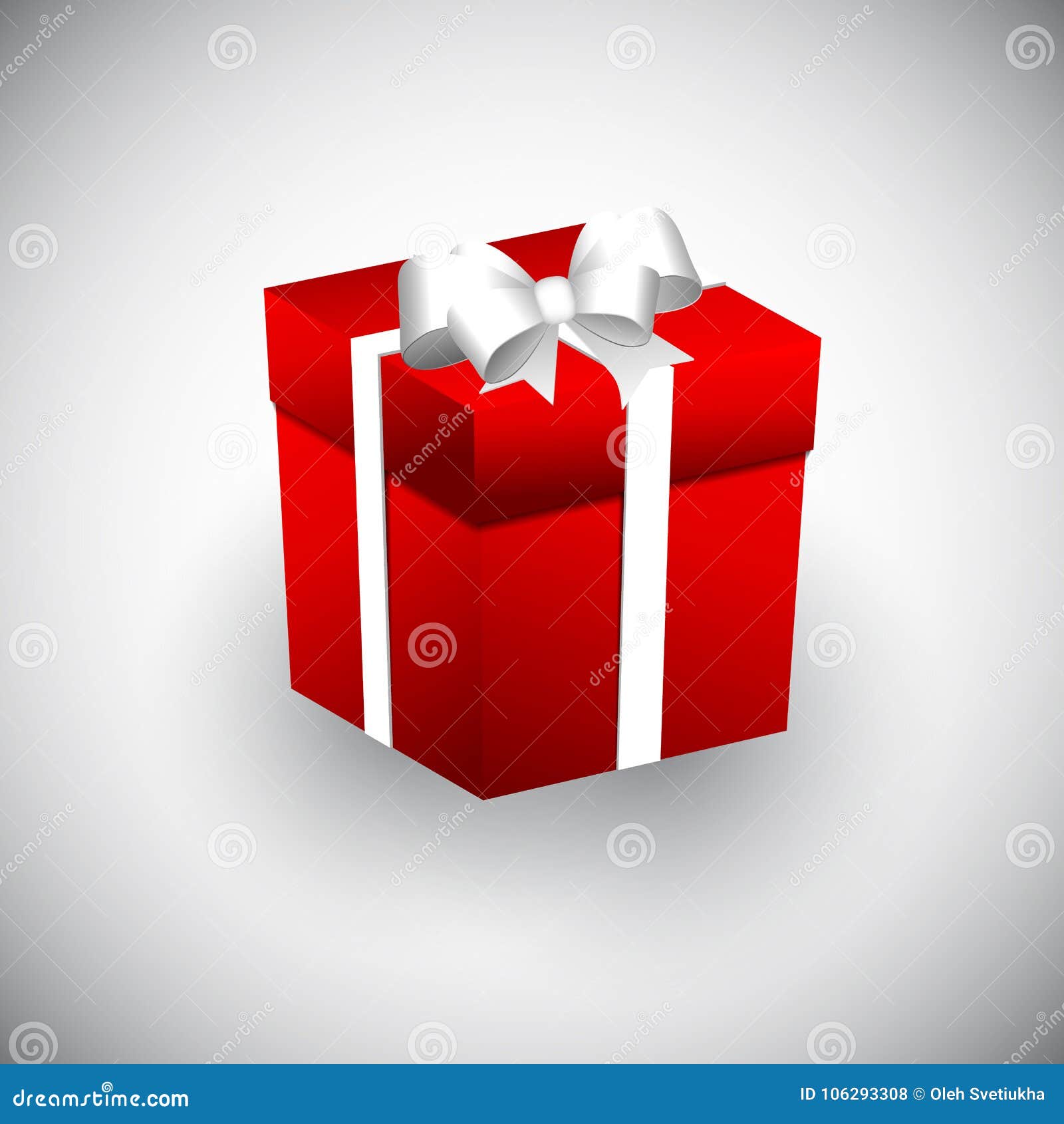 Red gift box vector stock vector. Illustration of cube - 106293308