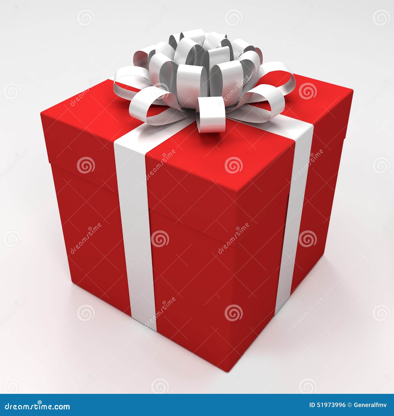 Red Gift Box with White Ribbon Stock Illustration - Illustration of ...