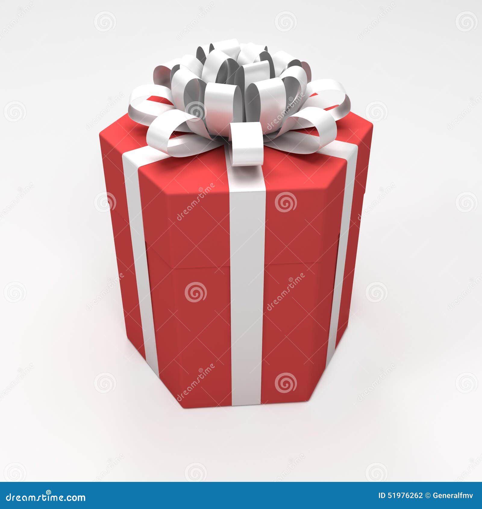 Red Gift Box with White Ribbon Stock Illustration - Illustration of ...