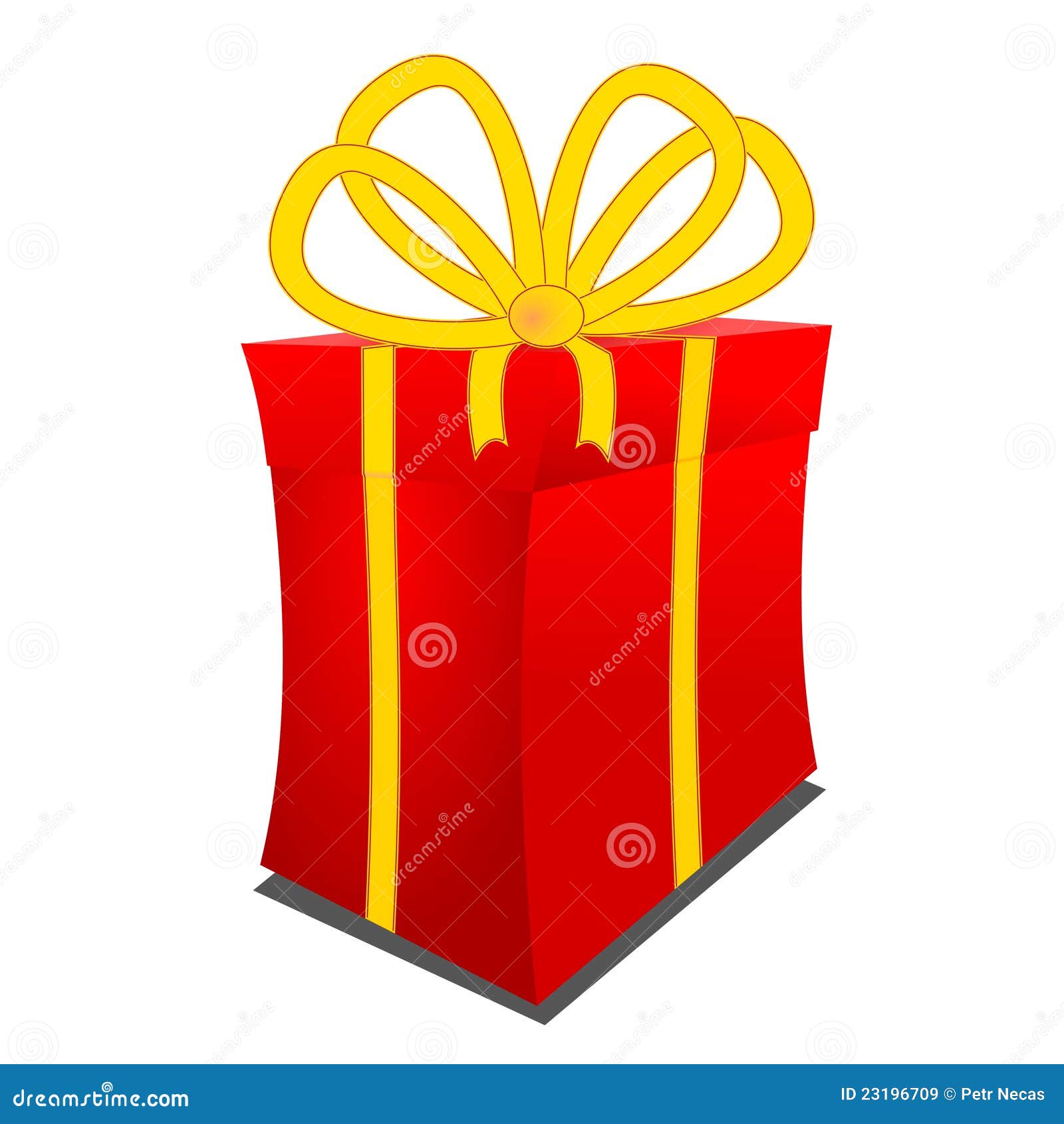 Red Gift Box with Yellow Ribbon Stock Illustration - Illustration of ...