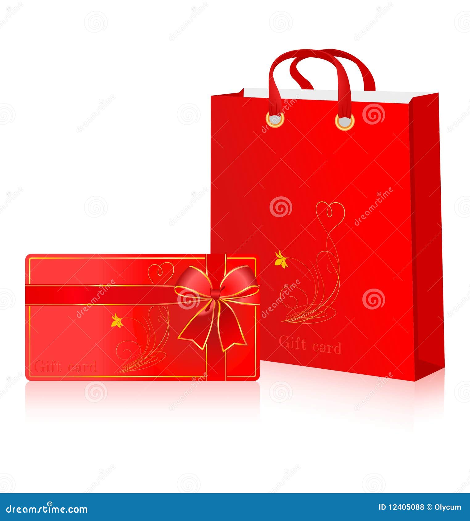 Red gift card stock vector. Illustration of merry, card - 12405088