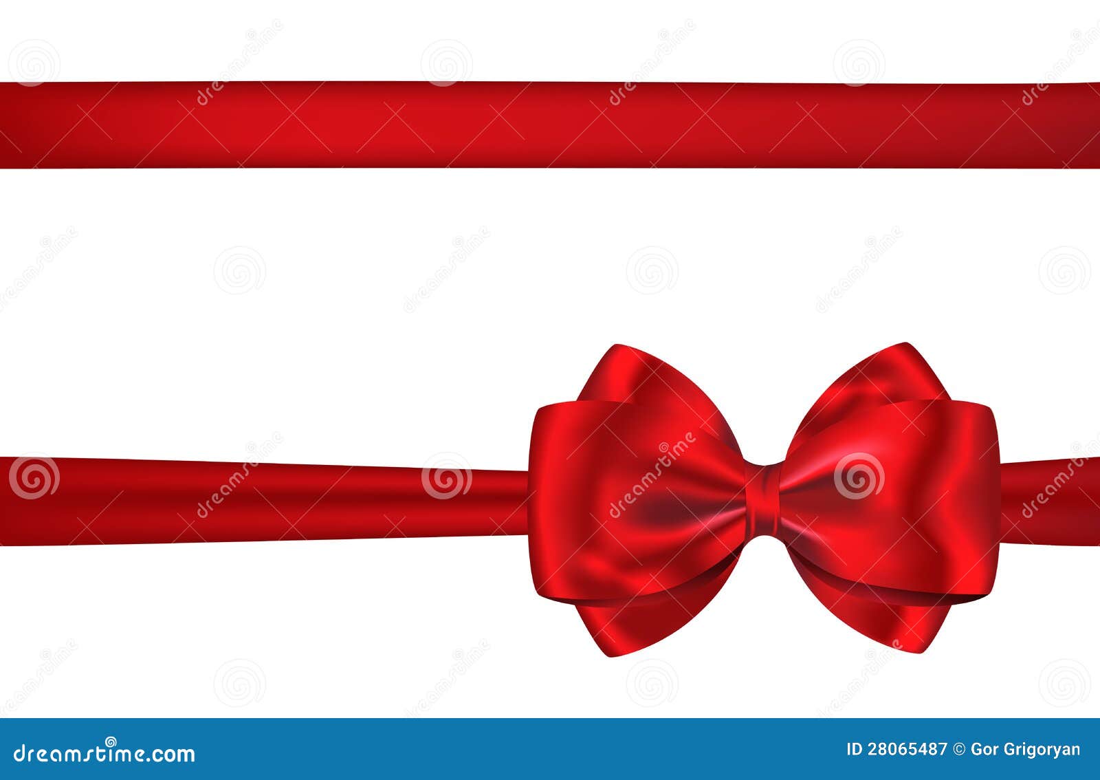 Red Gift Card Ribbon and Bow for Decorations Stock Vector ...