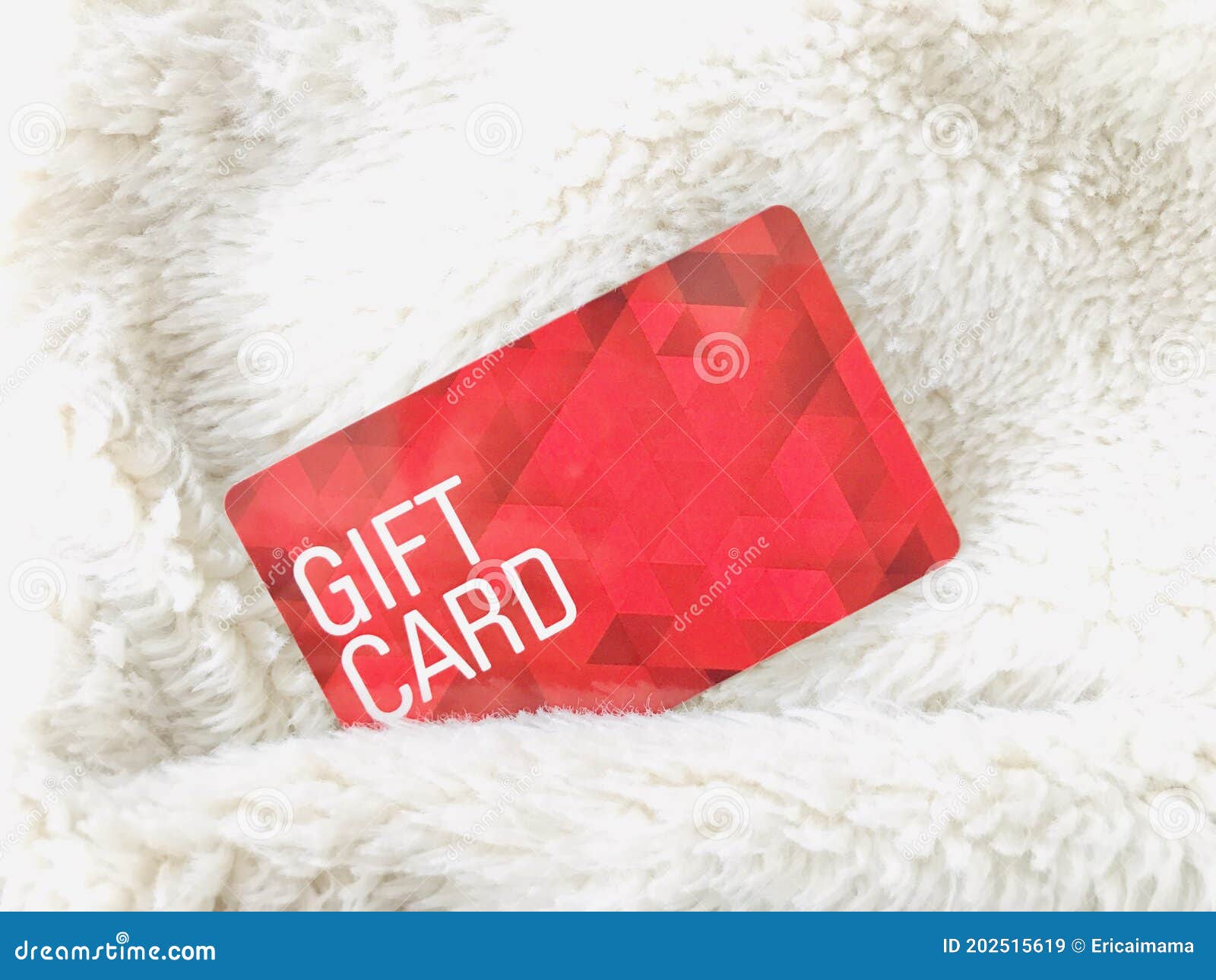 A Red Gift Card on White Faux Fur. Stock Image - Image of cool ...