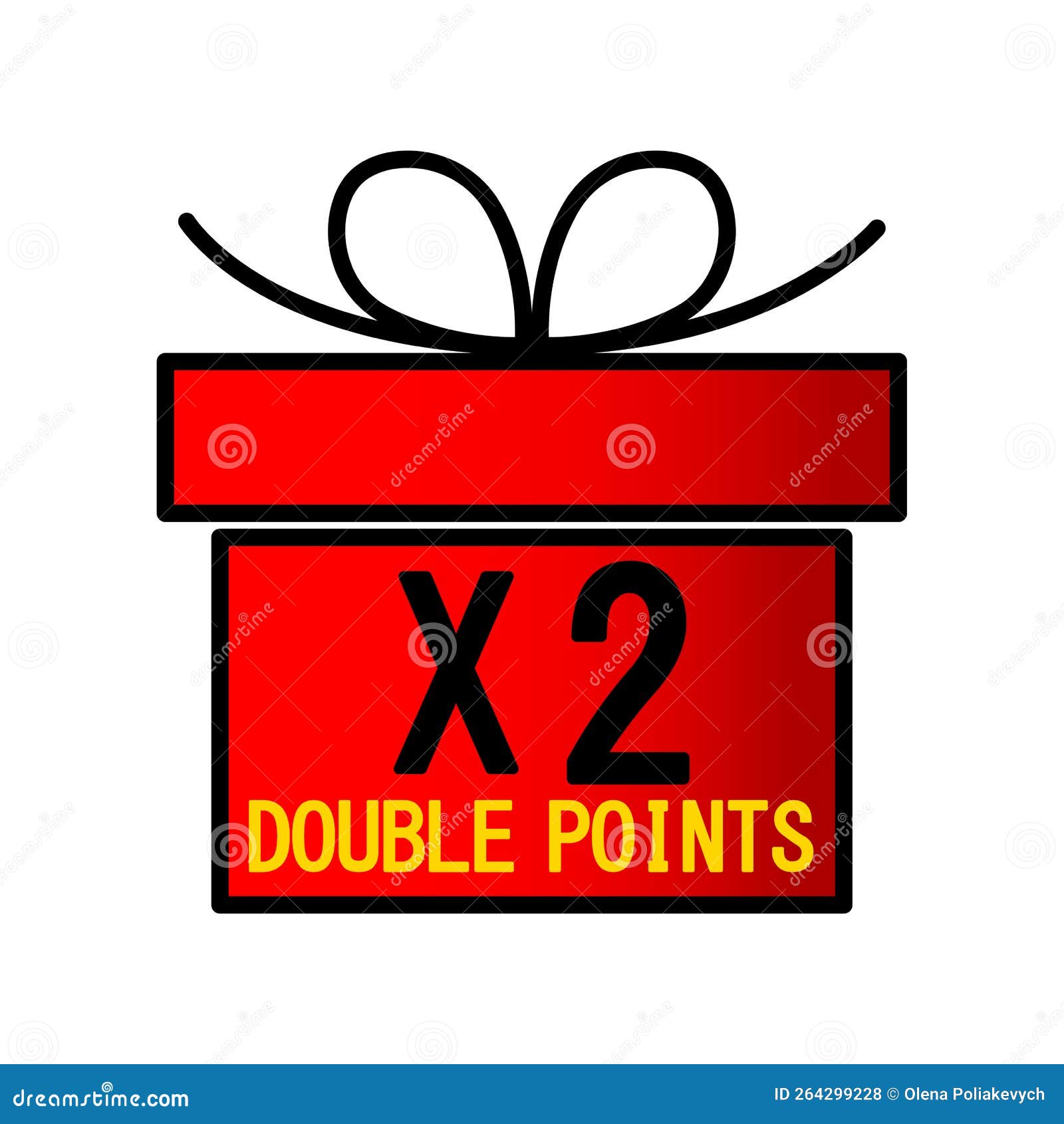 Red Gift Double Points. Marketing Concept. Vector Illustration. Stock ...
