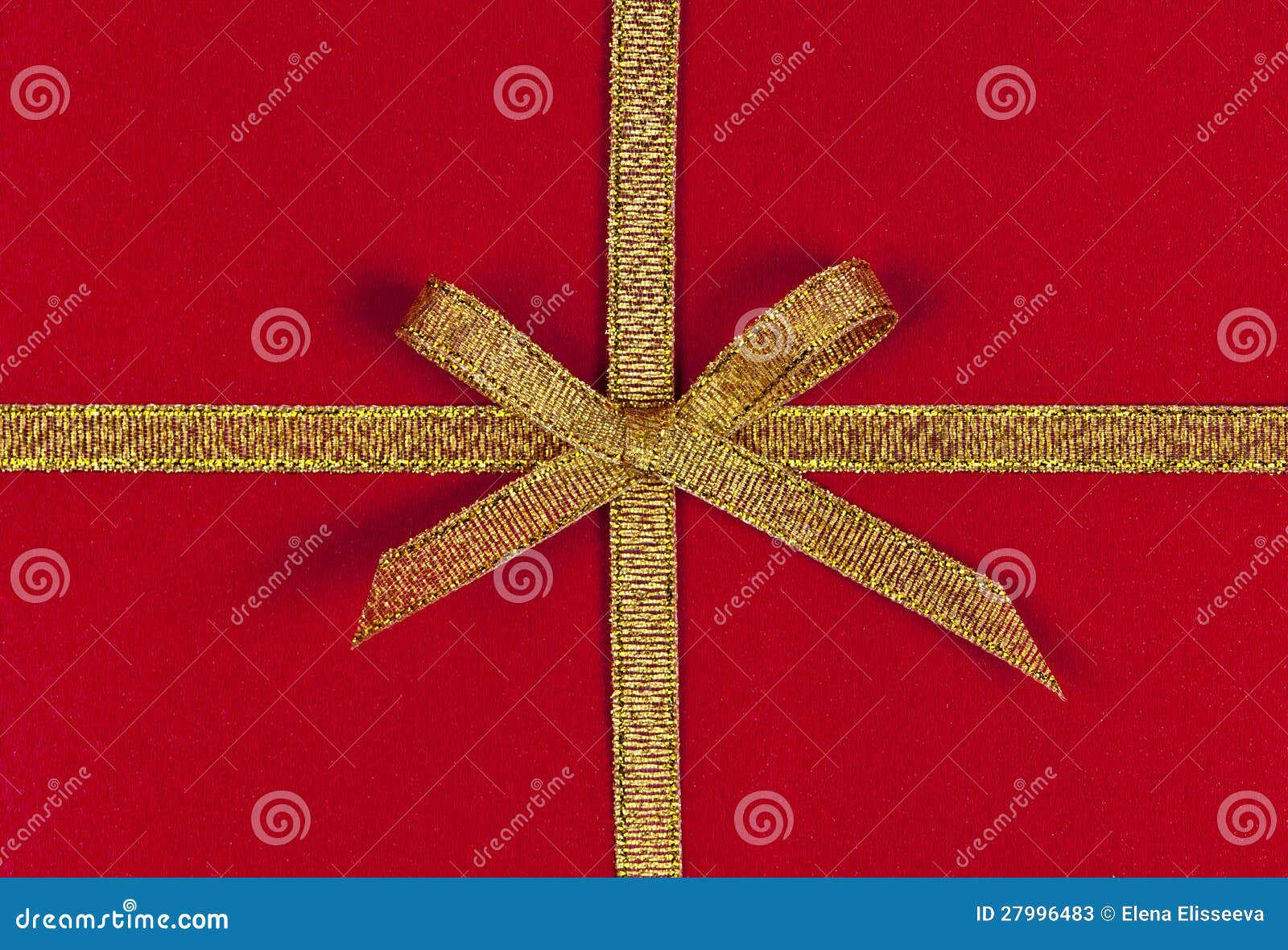 Red gift with gold ribbon stock image. Image of giftwrap - 27996483
