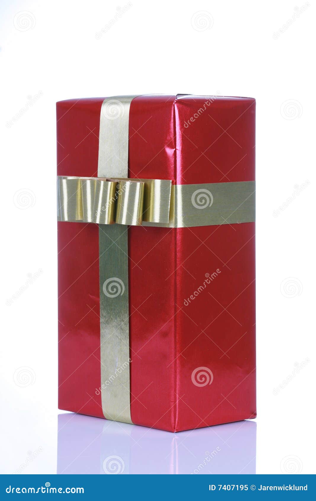 Red gift with gold ribbons stock image. Image of birthday - 7407195