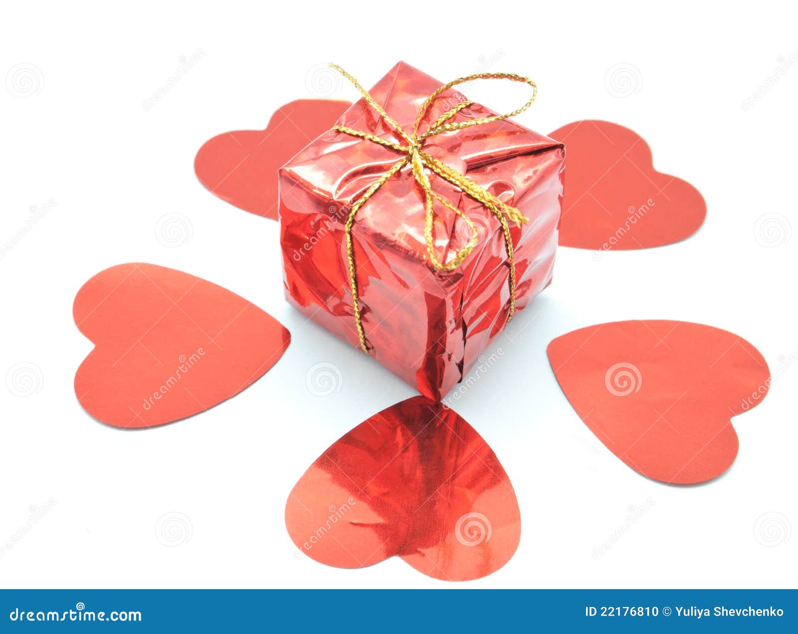 The red gift with hearts stock photo. Image of tape, shining - 22176810