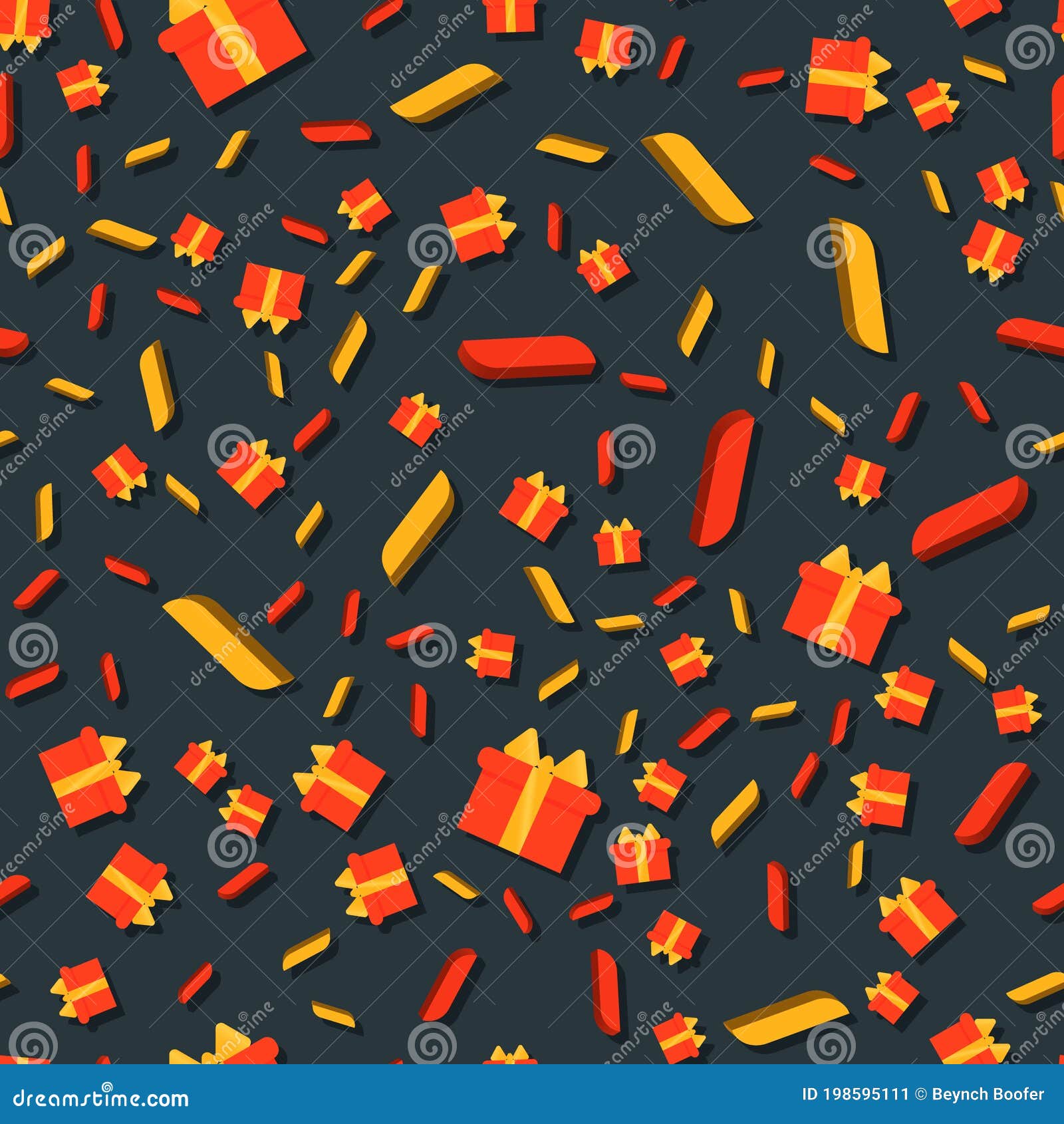 Red Gift Pattern. Seamless Vector Illustration for the Holiday Stock ...