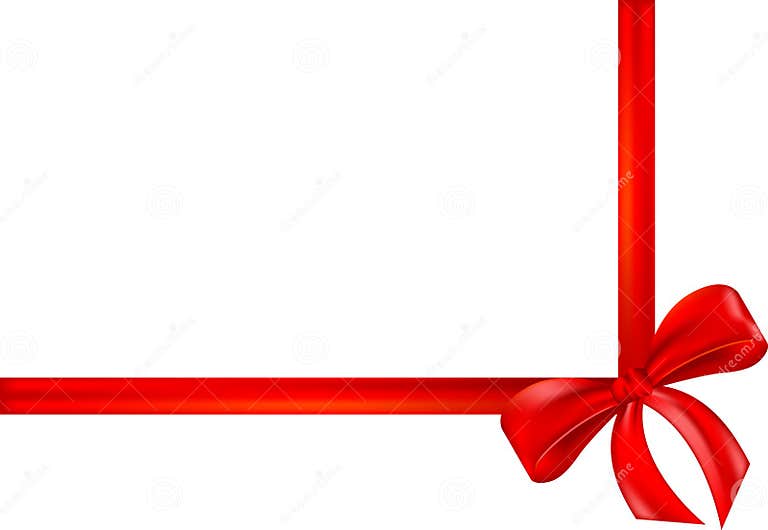 Red gift ribbon, bow, wrap stock vector. Illustration of holiday - 11789250