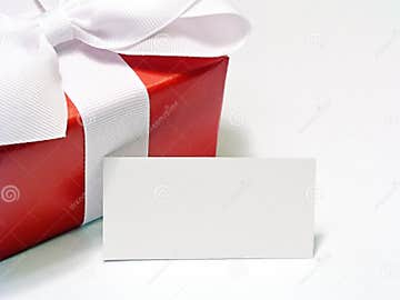 Red Gift with Tag stock image. Image of giving, occasion - 28458673