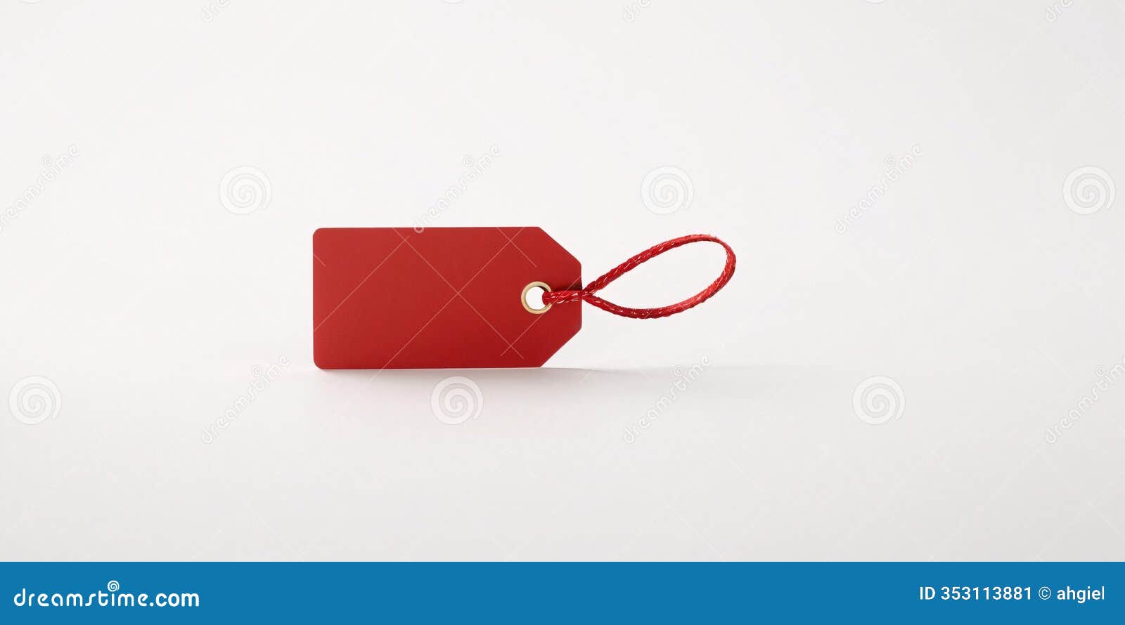 Red Gift Tag with String on White Background Stock Illustration ...