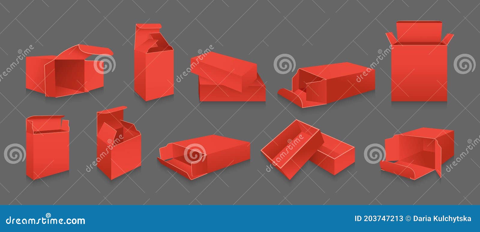 Red Opened Container Carton Boxes Stock Illustrations – 24 Red Opened ...