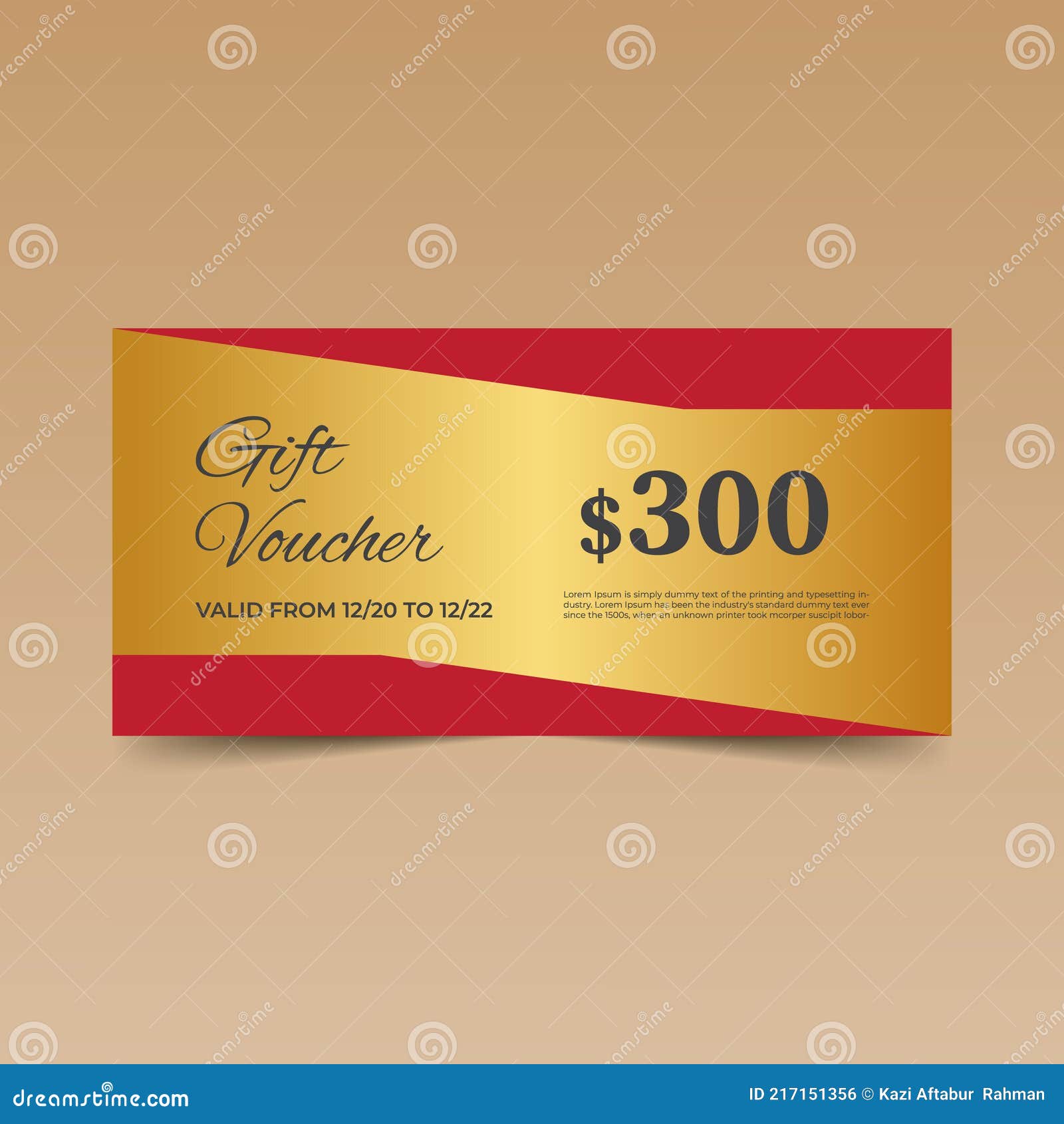 Red Gift Voucher Design Template Stock Illustration - Illustration of ...