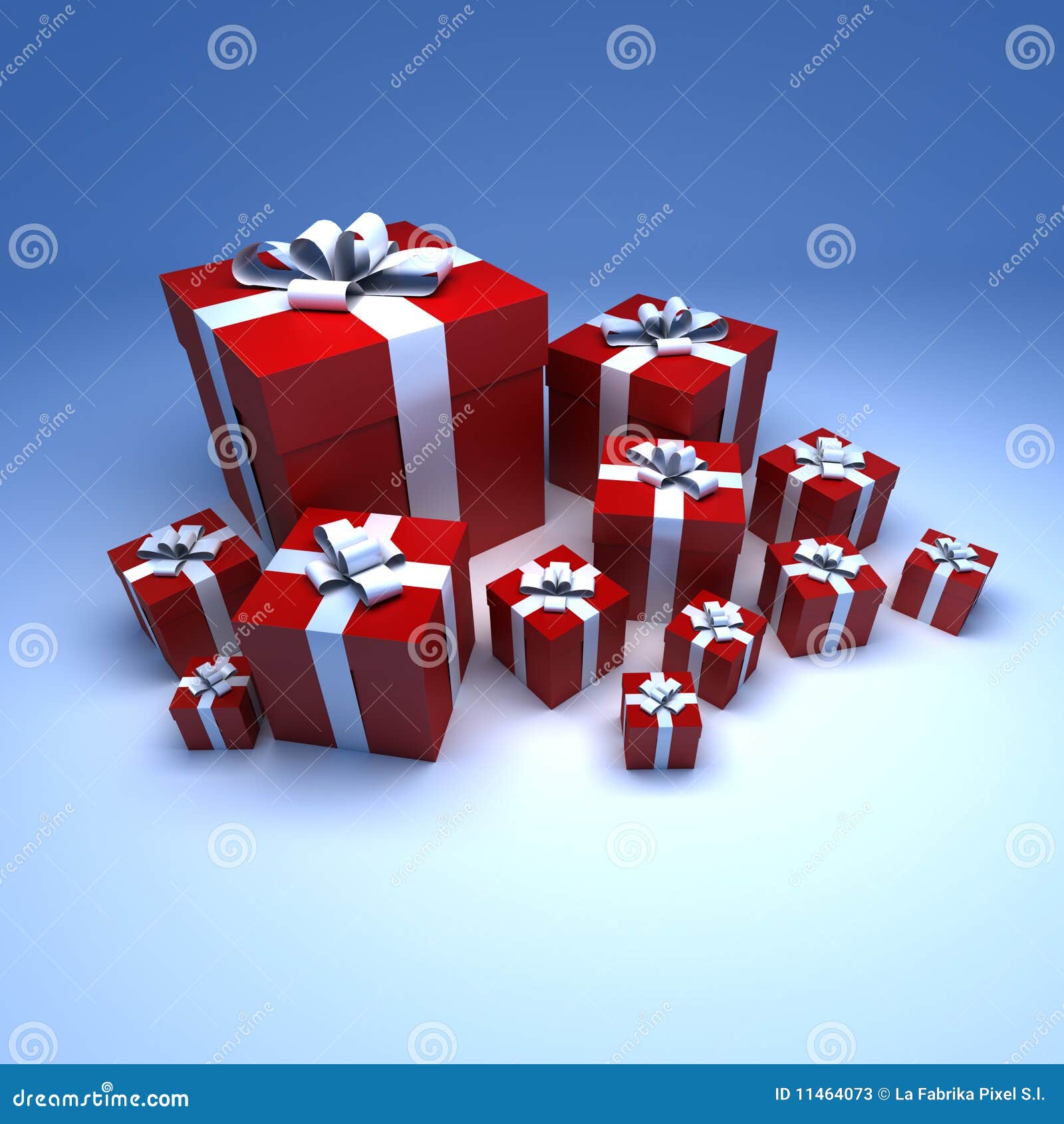 Red and with Gifts Against Blue Stock Illustration - Illustration of ...