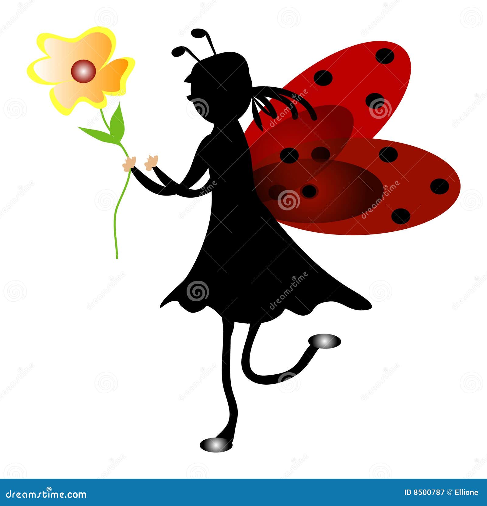 Red girl Ladybug stock illustration. Illustration of graphic - 8500787