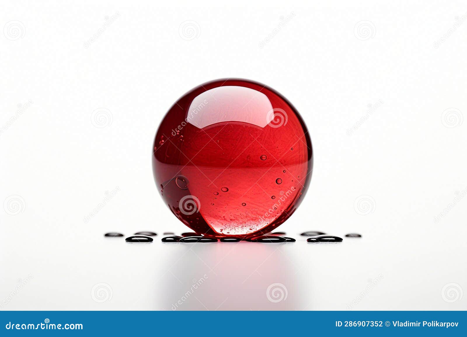 Red Glass Ball Isolated on White Background Stock Illustration ...