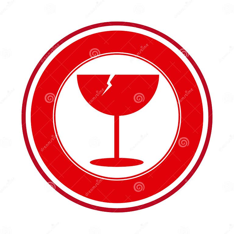 Red Glass Broken Emblem Icon Stock Illustration - Illustration of ...