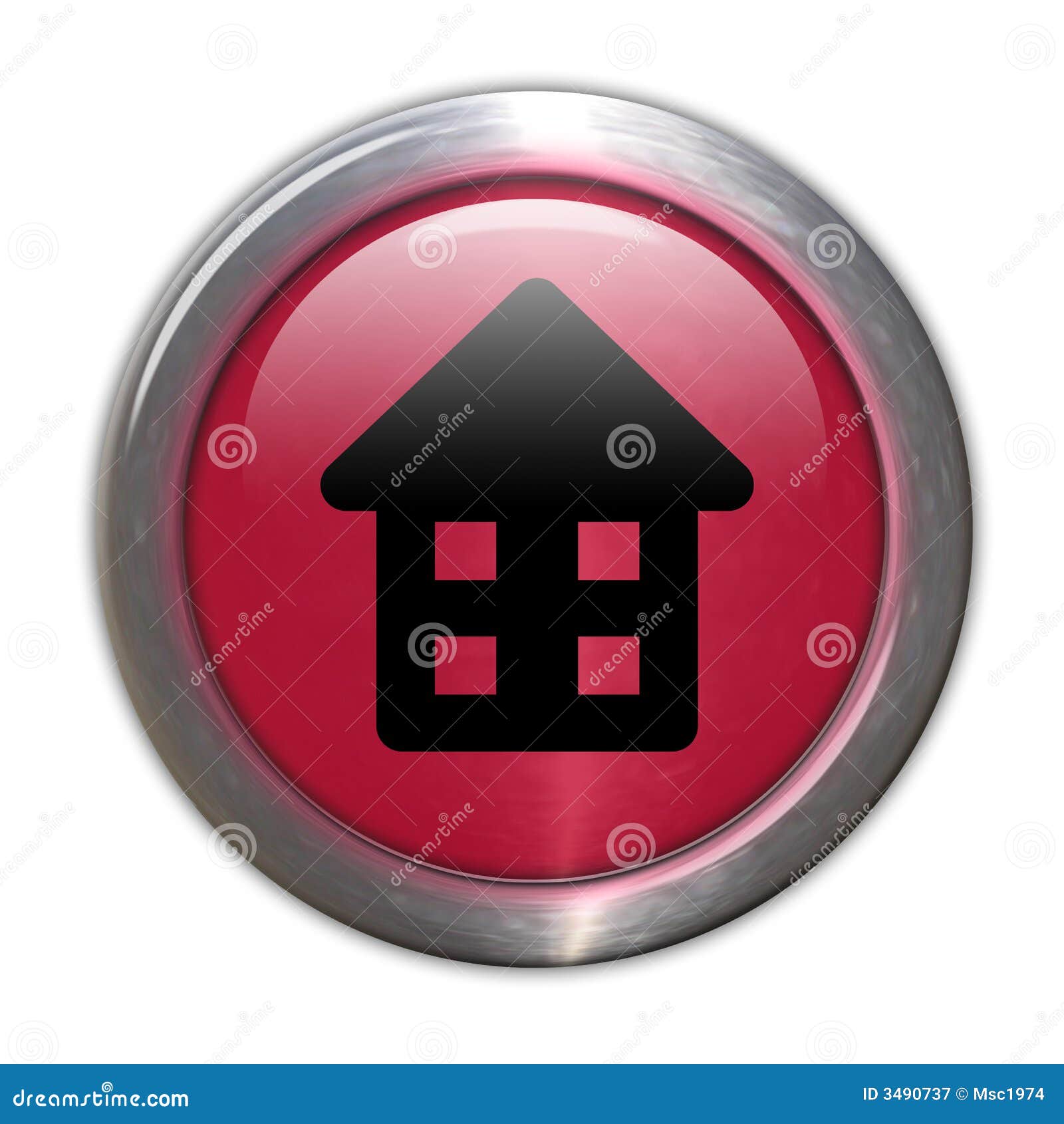 Red Glass Button - Home stock illustration. Illustration of keypad ...