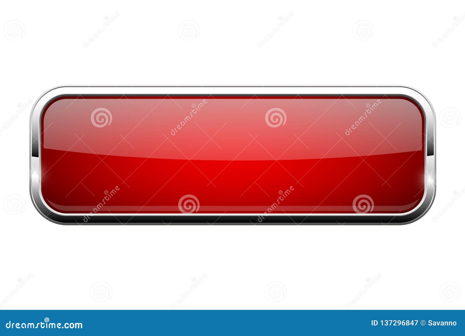 Red Glass Button. Shiny Rectangle 3d Web Icon Stock Vector ...