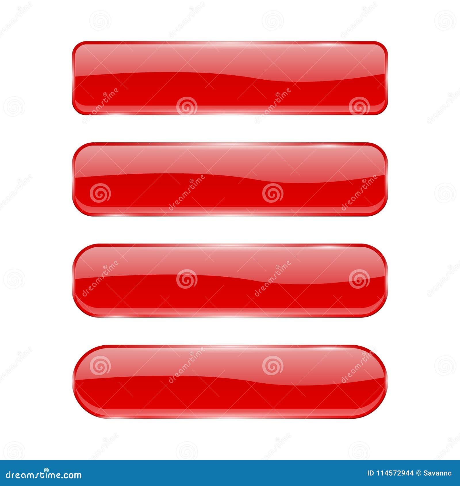 Red Glass Buttons. Shiny Rectangle 3d Icons with Reflection Stock ... Red Glass Buttons. Shiny Rectangle 3d Icons with Reflection Stock ...