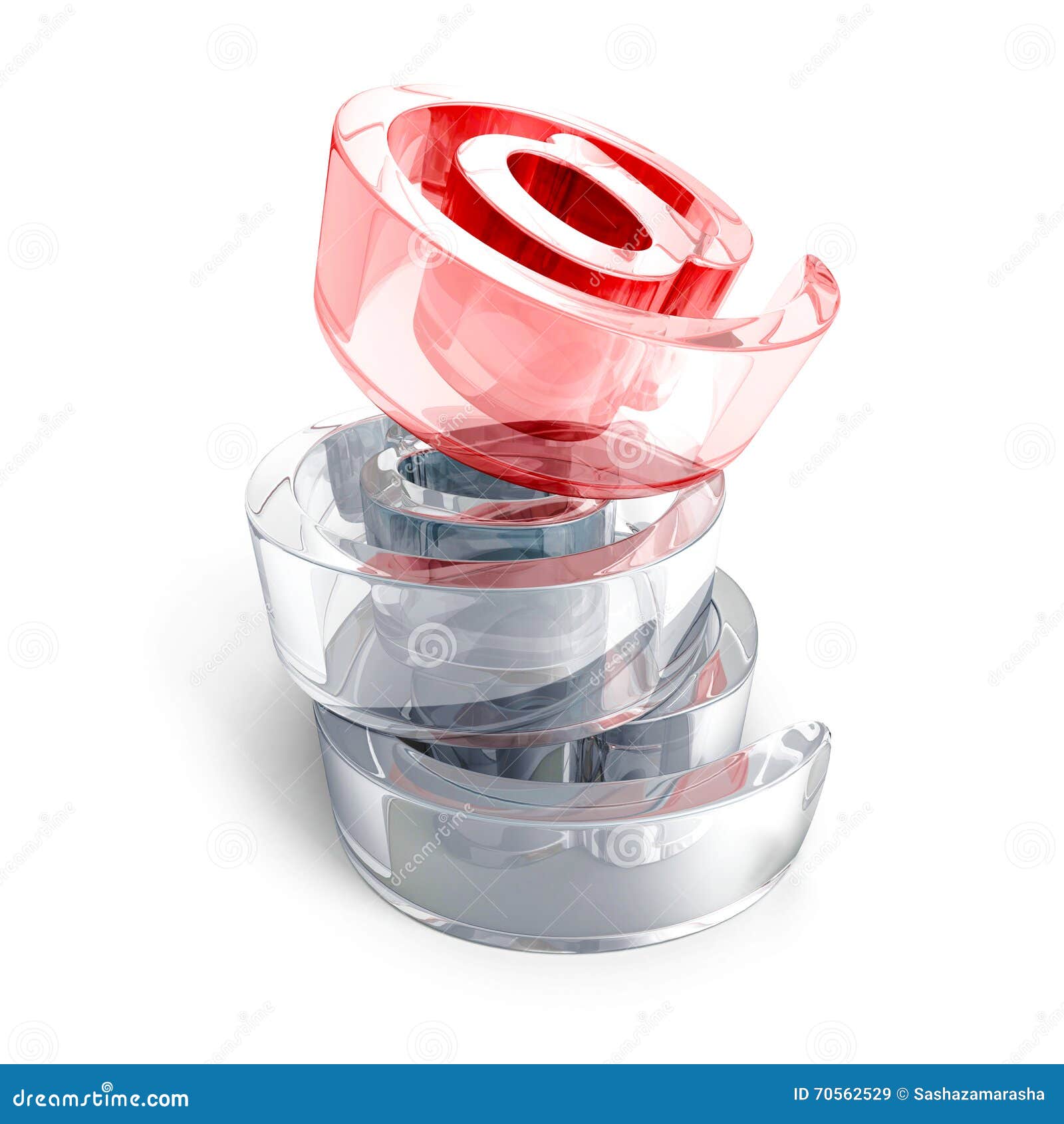 Red Glass at E-mail Icon Symbol on White Background Stock Illustration ...