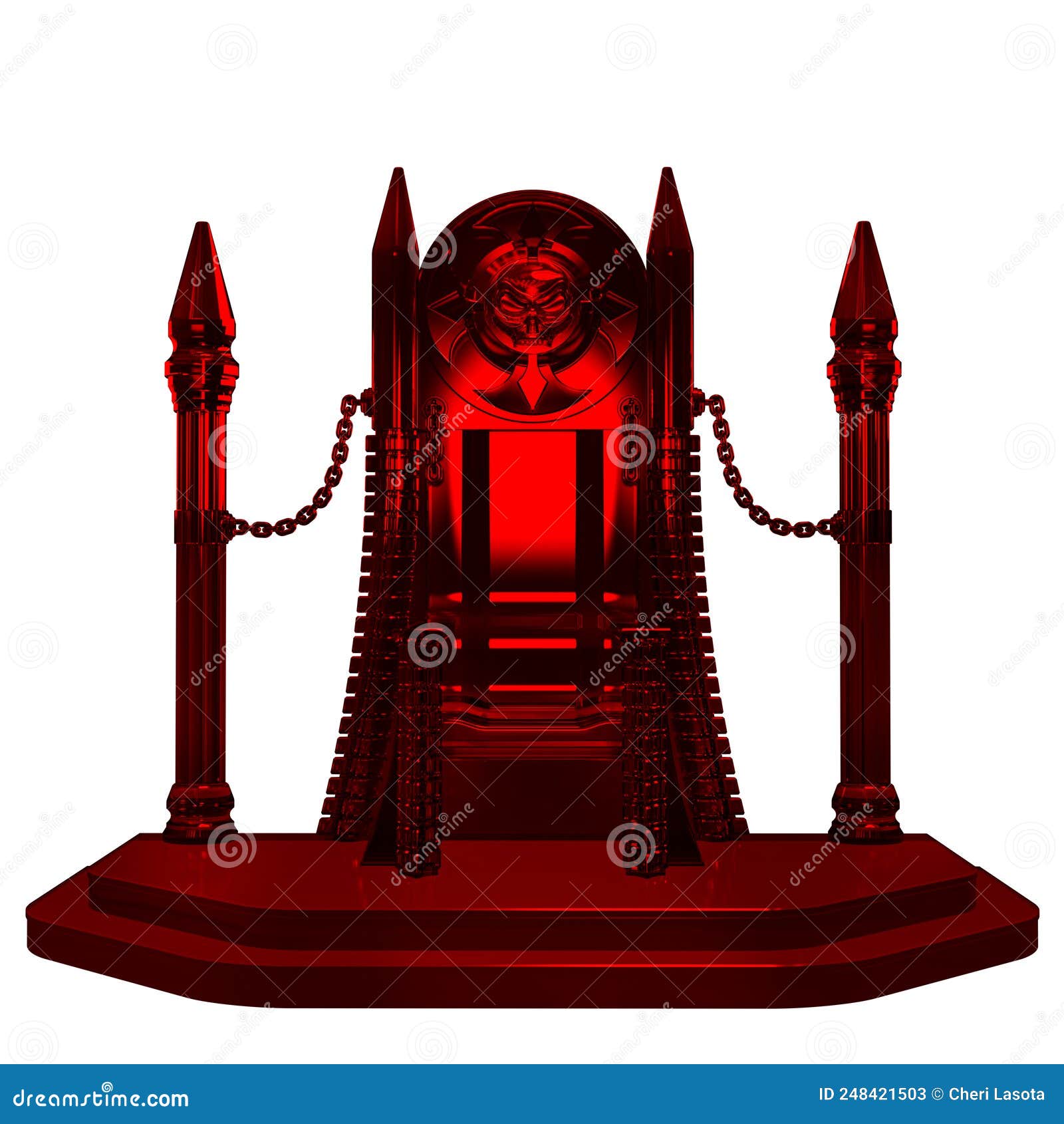 Red Glass Fantasy Throne with Chains, 3D Illustration, 3D Rendering ...