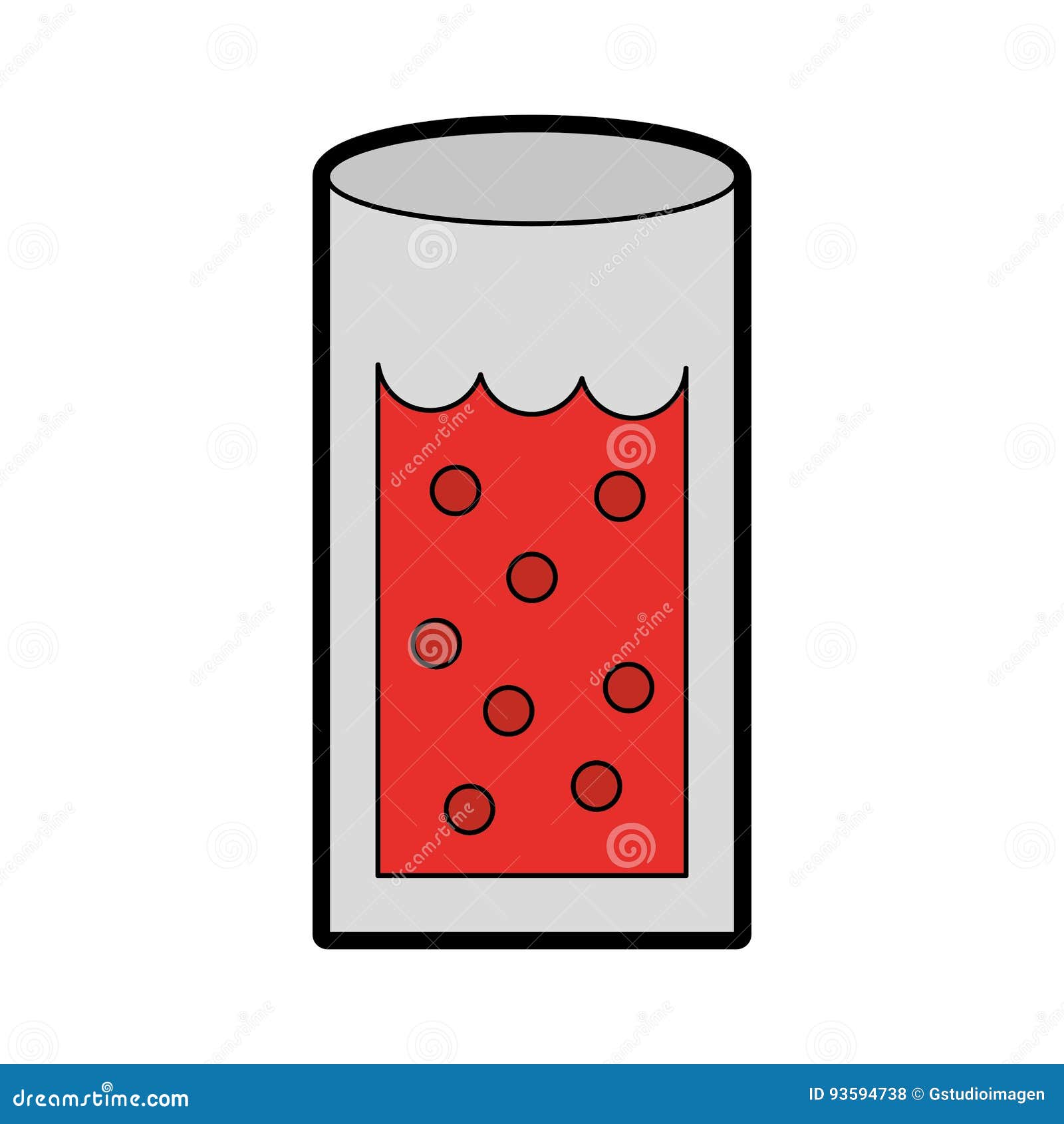 Red glass juice cartoon stock vector. Illustration of glass - 93594738
