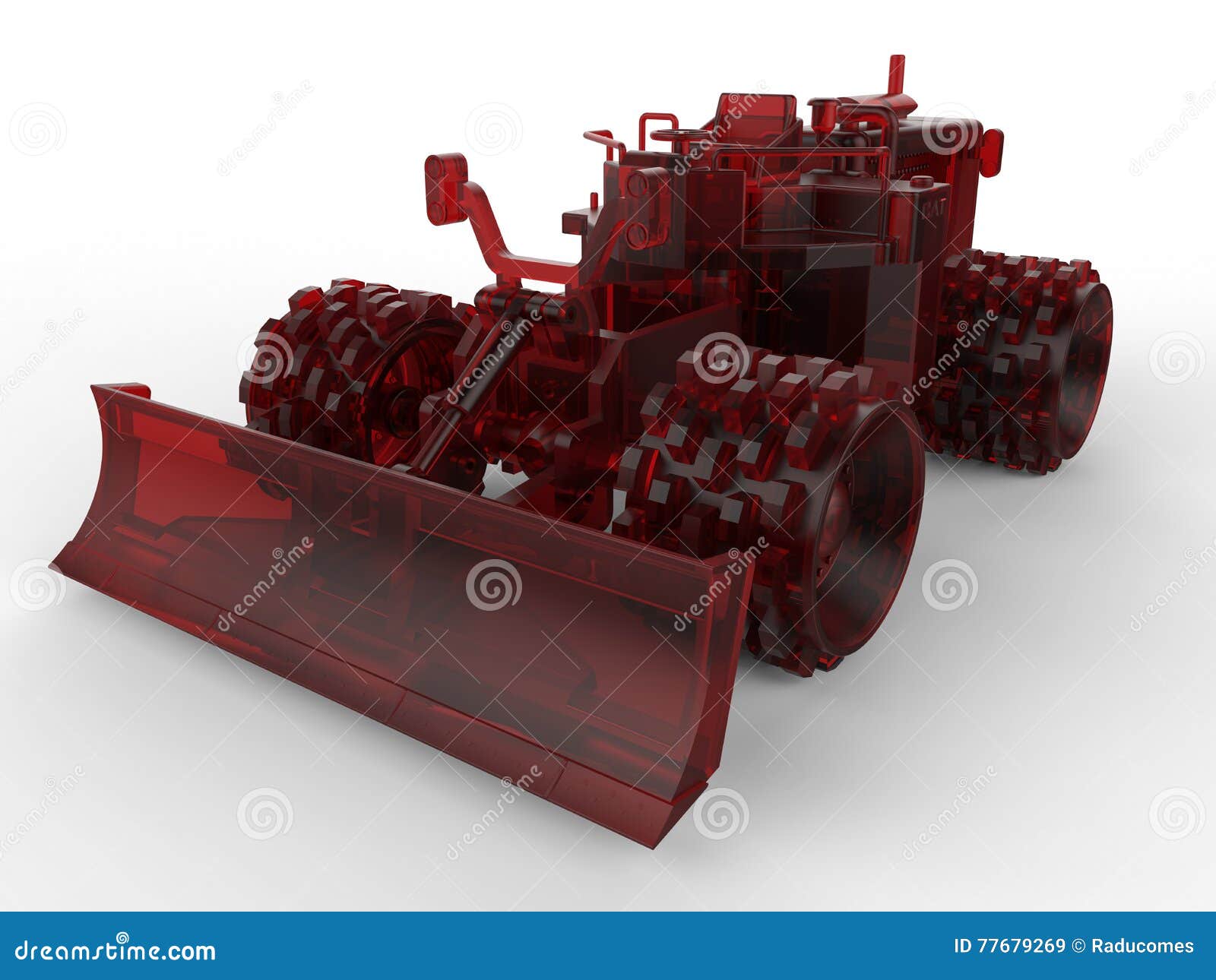 Red glass small bulldozer stock illustration. Illustration of earth ...