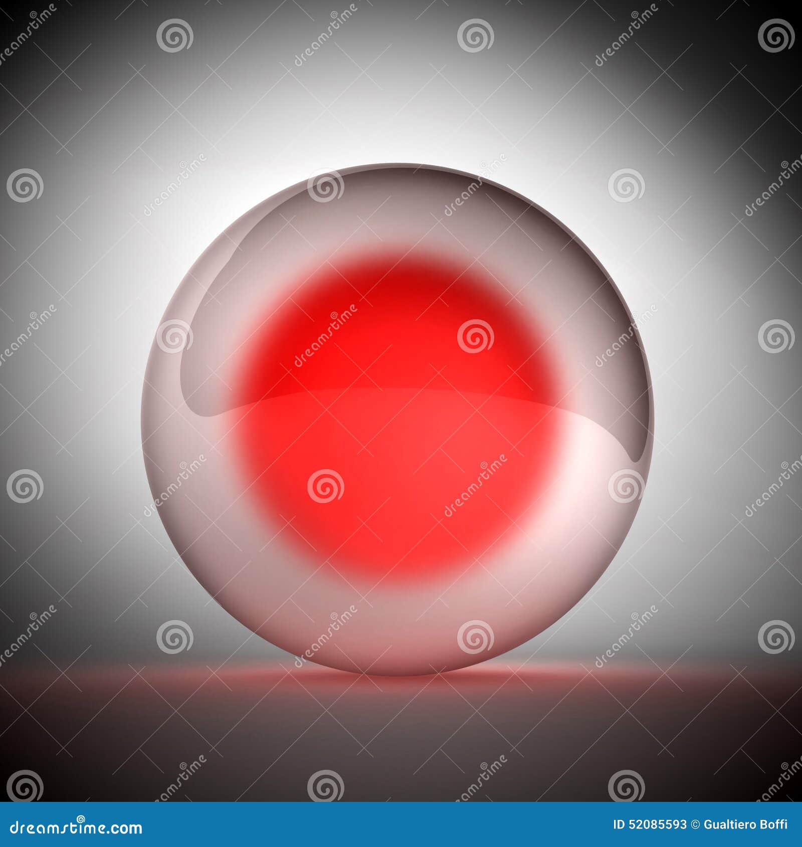 Red glass sphere stock illustration. Illustration of glass - 52085593