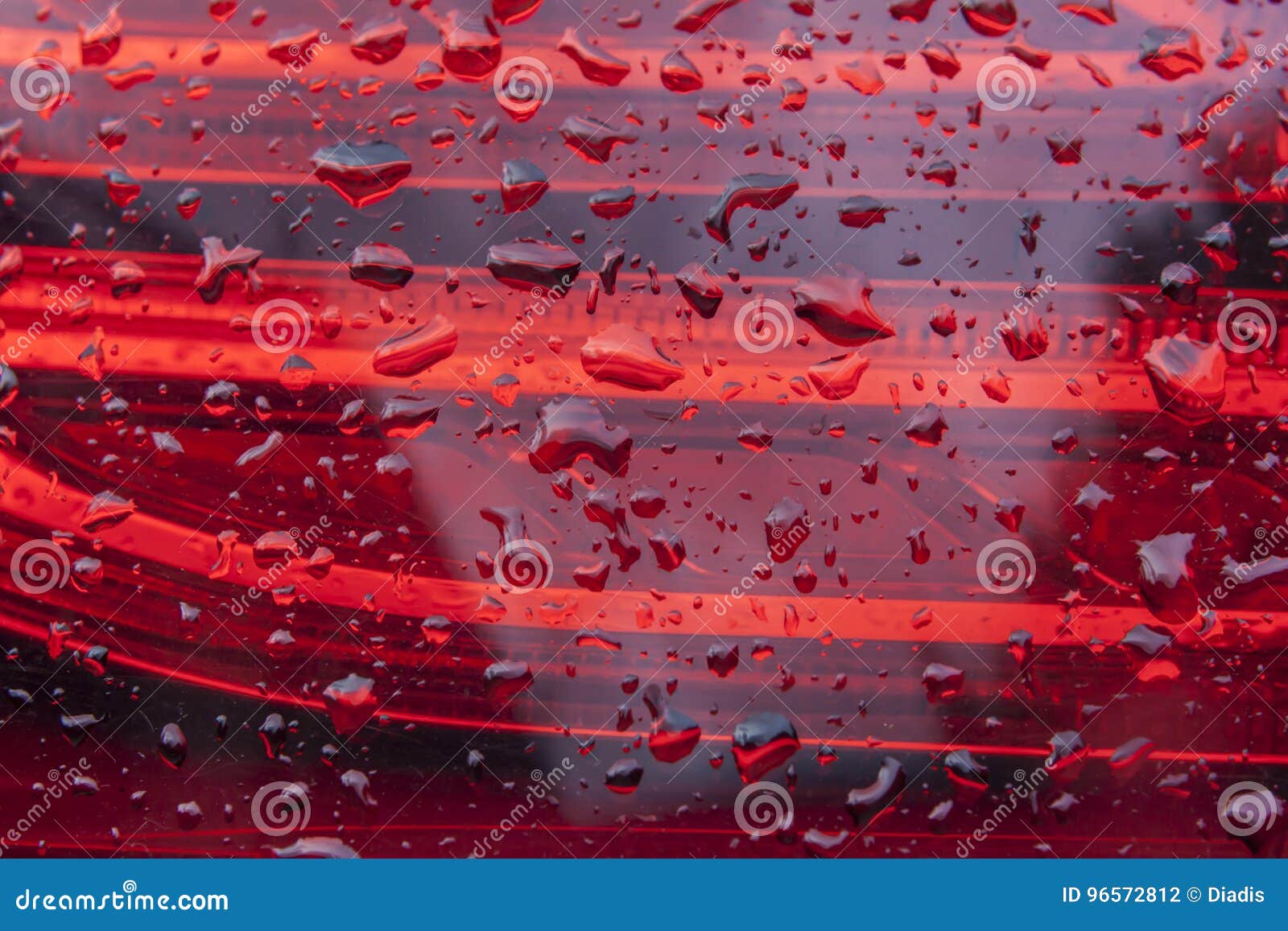 Red Glass Strips Design Background with Waterdrops Stock Photo - Image ...