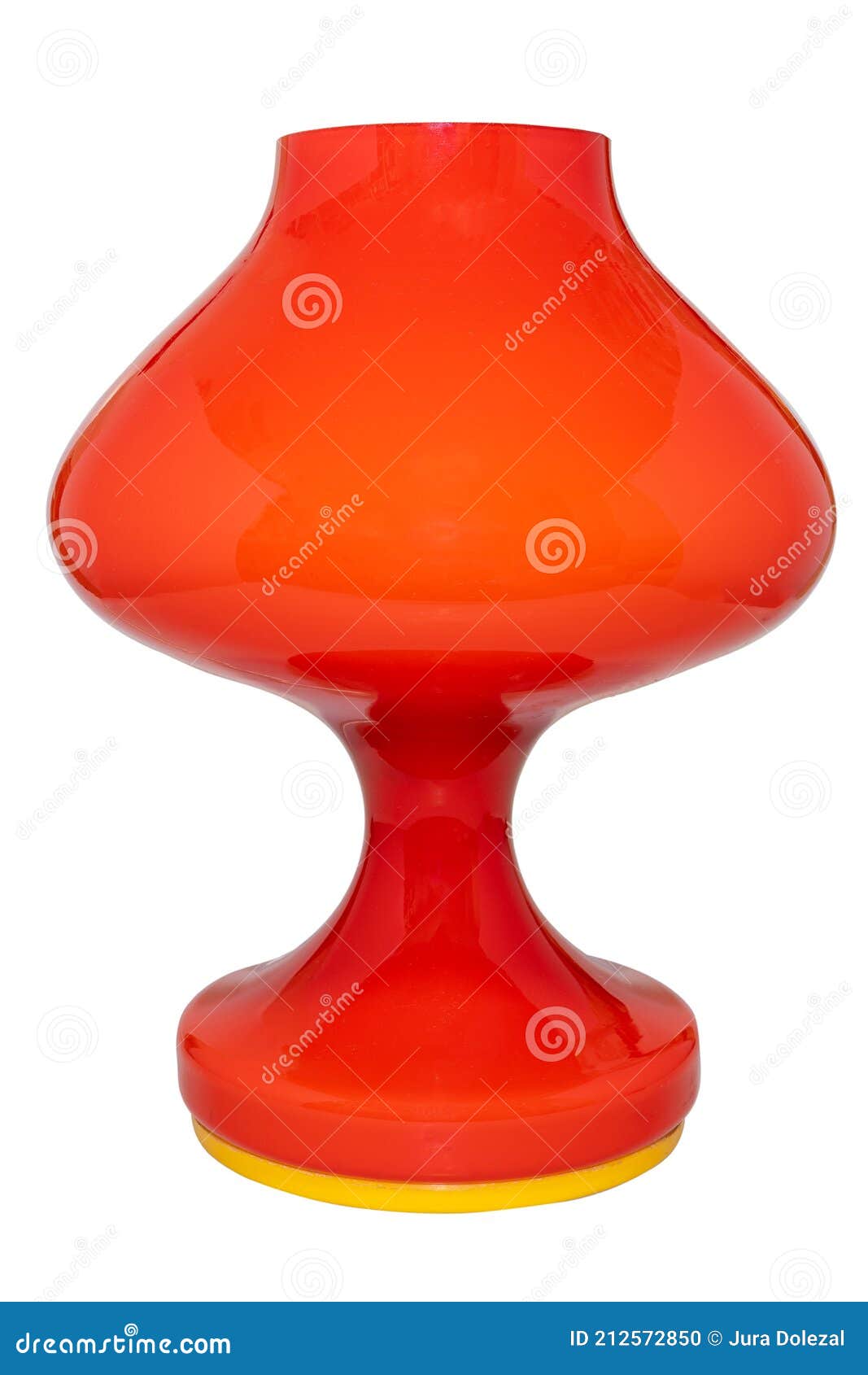 Red Glass Table Lamp, Isolated on White Stock Photo - Image of ...