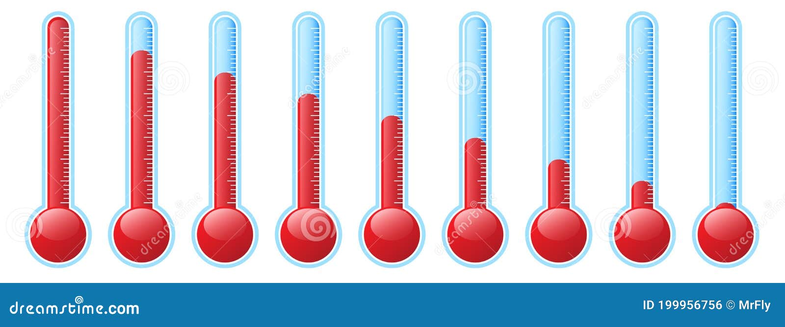 Red Glass Thermometer Set, Vector Illustration Stock Vector ...