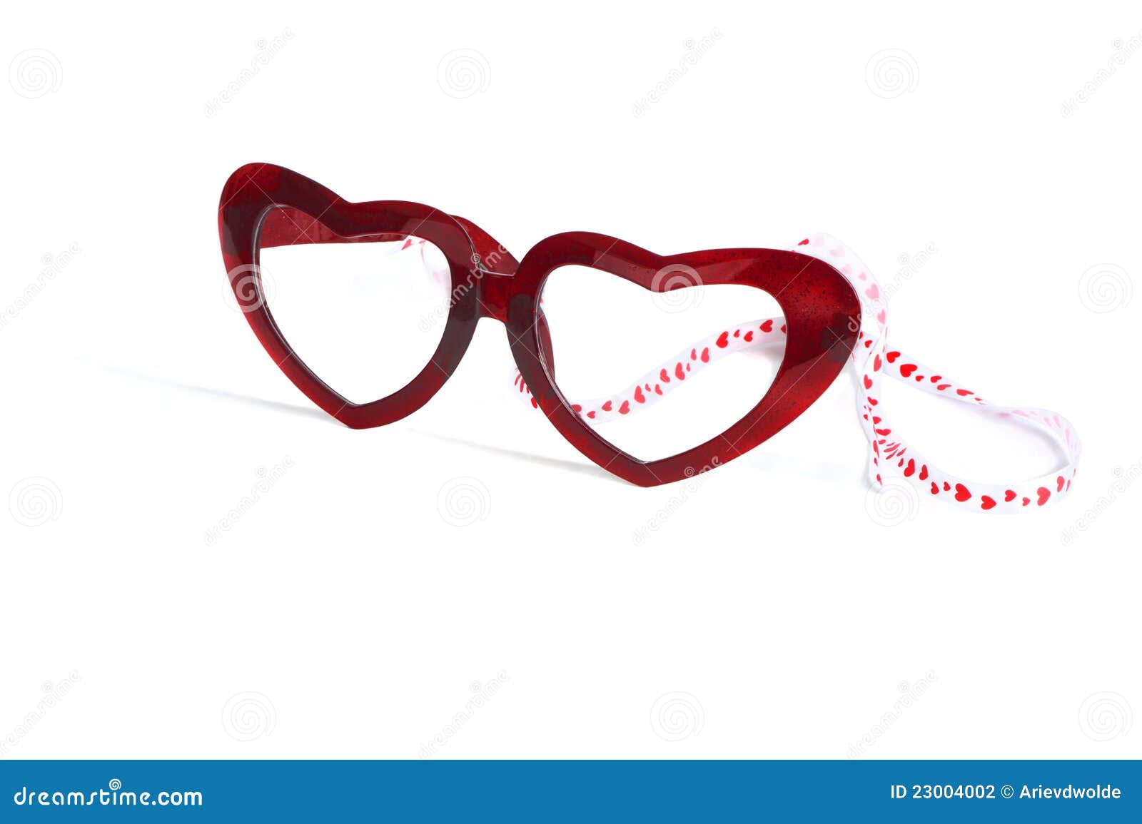 Red Glasses with Heart and Ribbon for Valentine Stock Photo - Image of ...