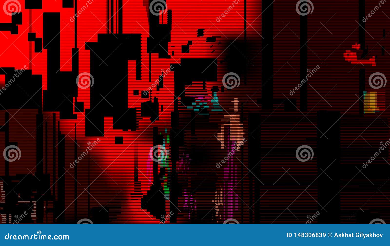 Red Glitch Abstract Background. Technical Problem Stock Vector ...