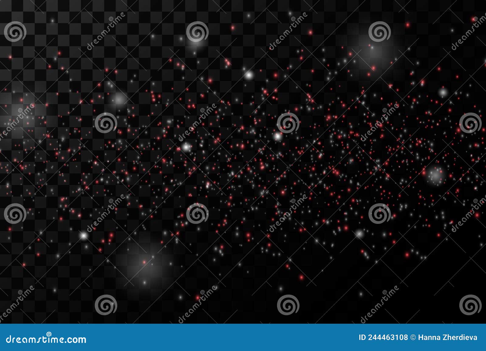Red Glitter Background, Falling Particles on Transparent Background ...