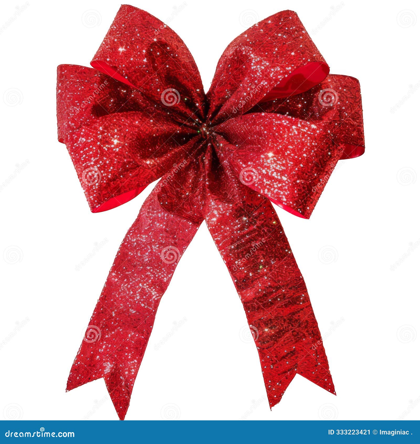 Red Glitter Bow with Double Tails on Black Background Stock Image ...