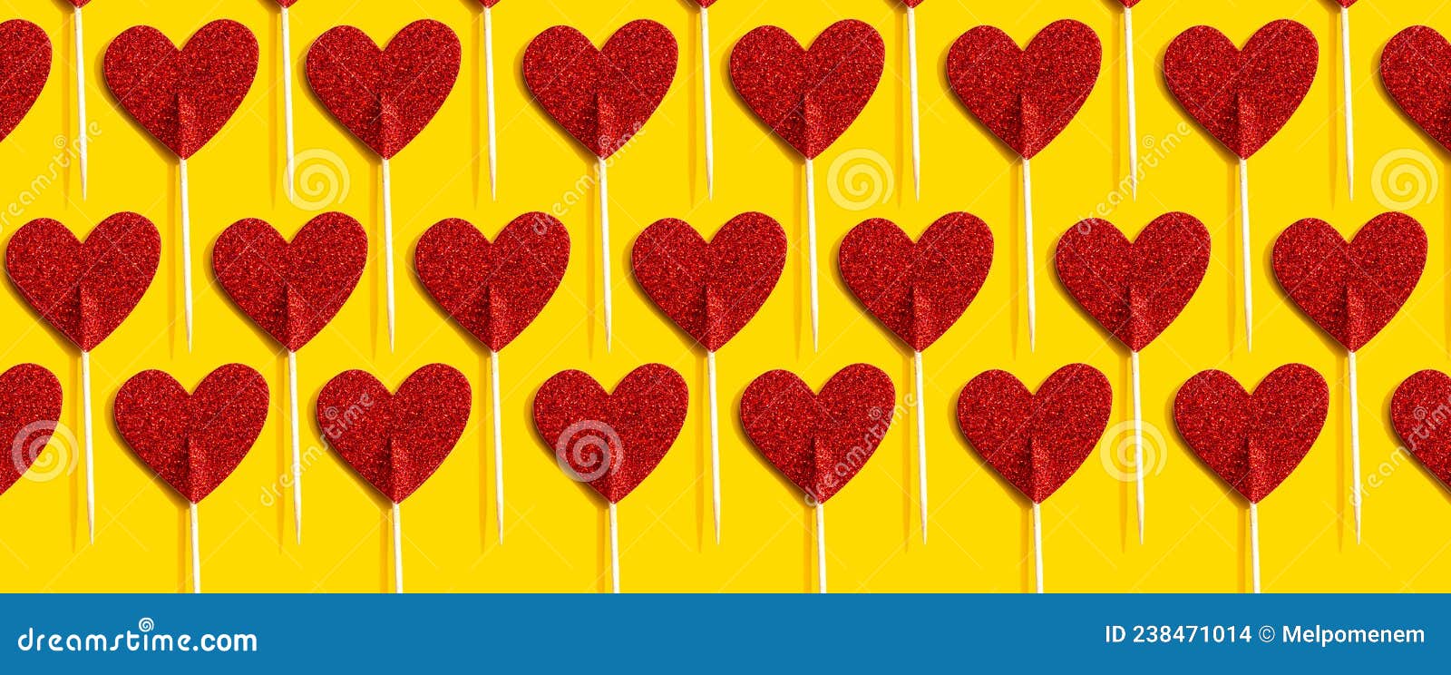 Red glitter heart picks stock photo. Image of valentines - 238471014